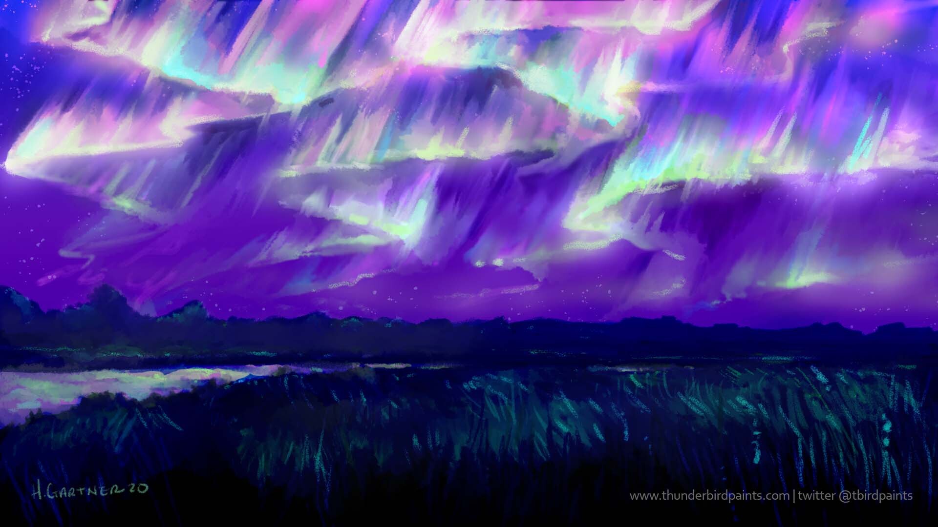 ArtStation - Environmentober Day 13 - Aurora Borealis