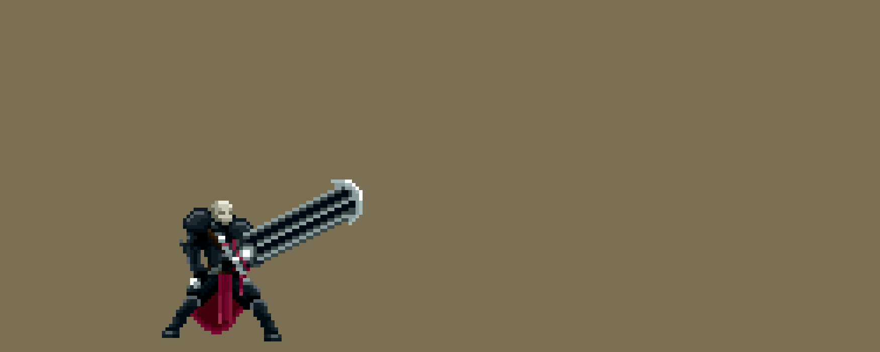pixel art sword attack animation