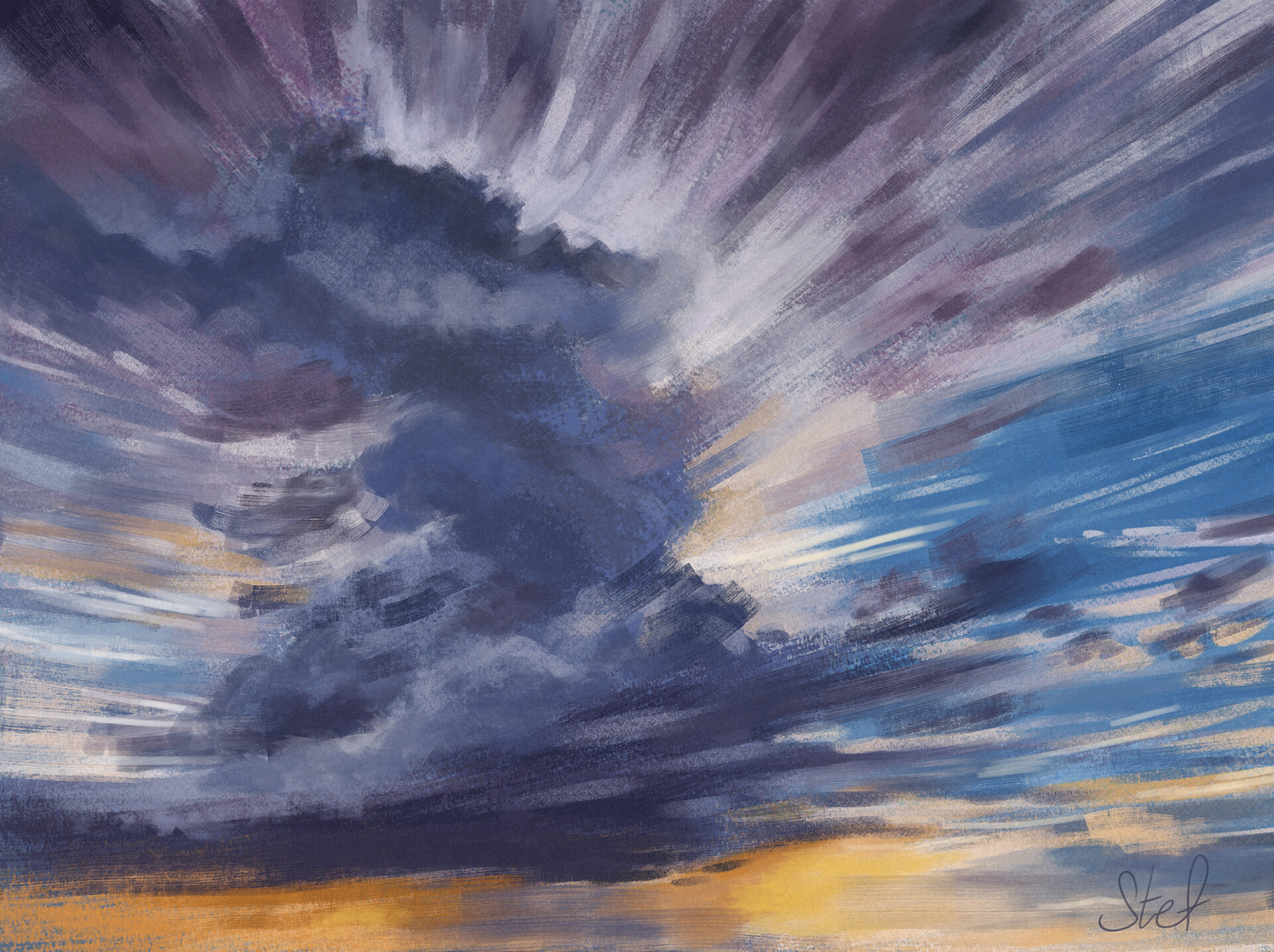 ArtStation - sunset cloud
