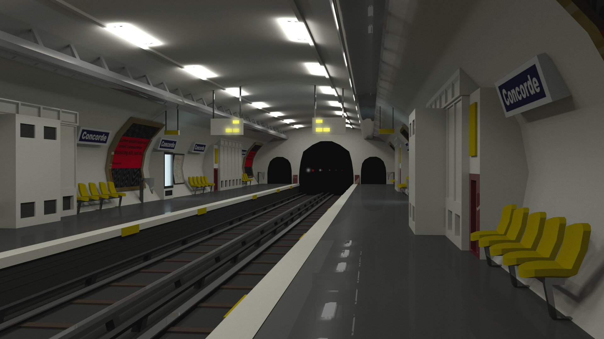 ArtStation - Low Poly Parisian Subway