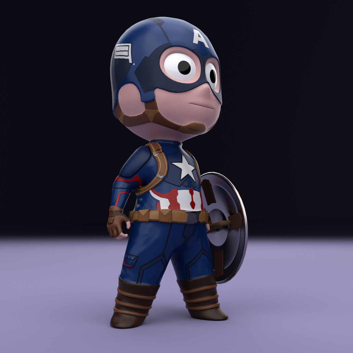 ArtStation - Chibi Captain America - civil war suit