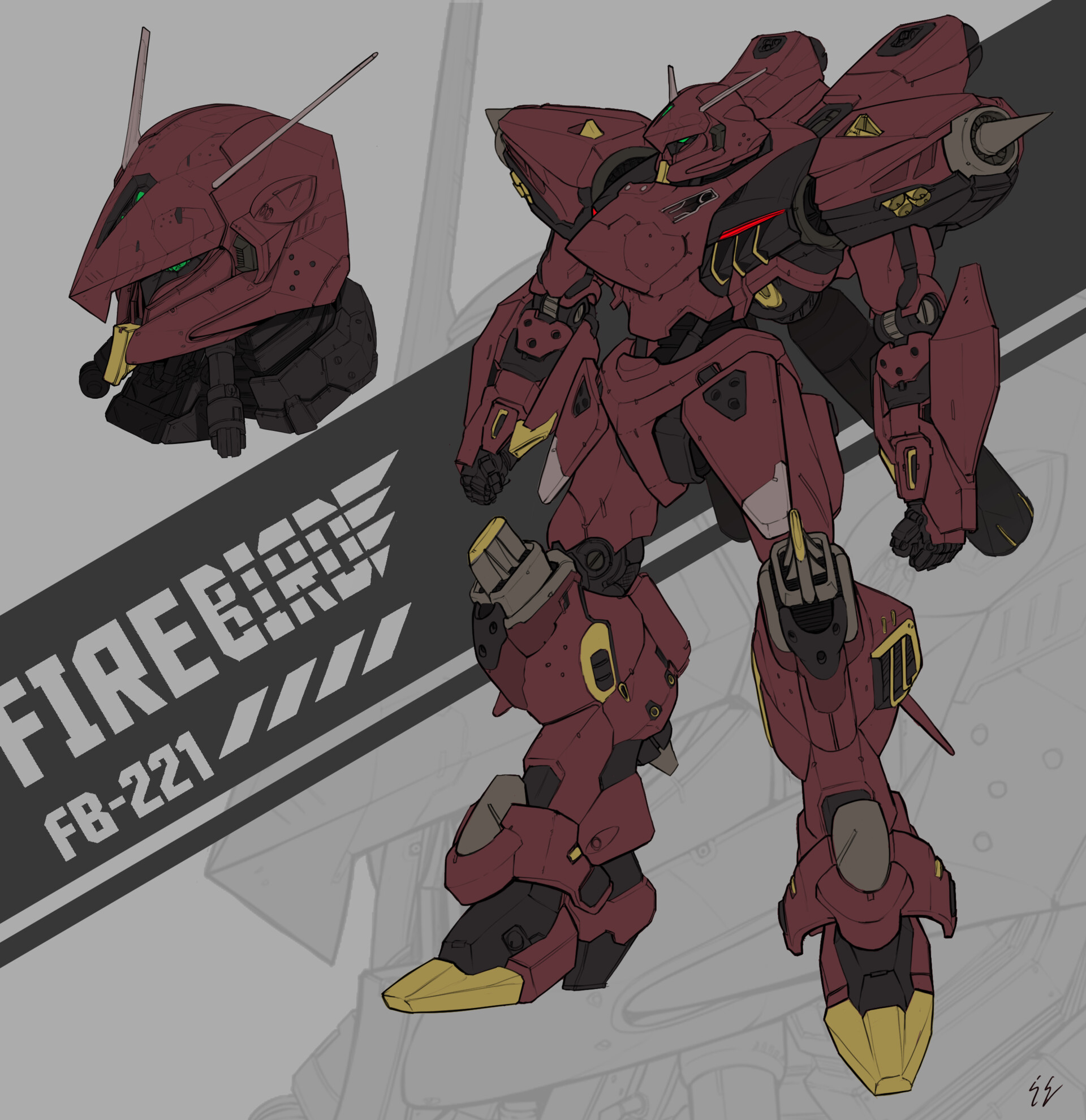 ArtStation - FB-221 "Fire Bird" Mech design project