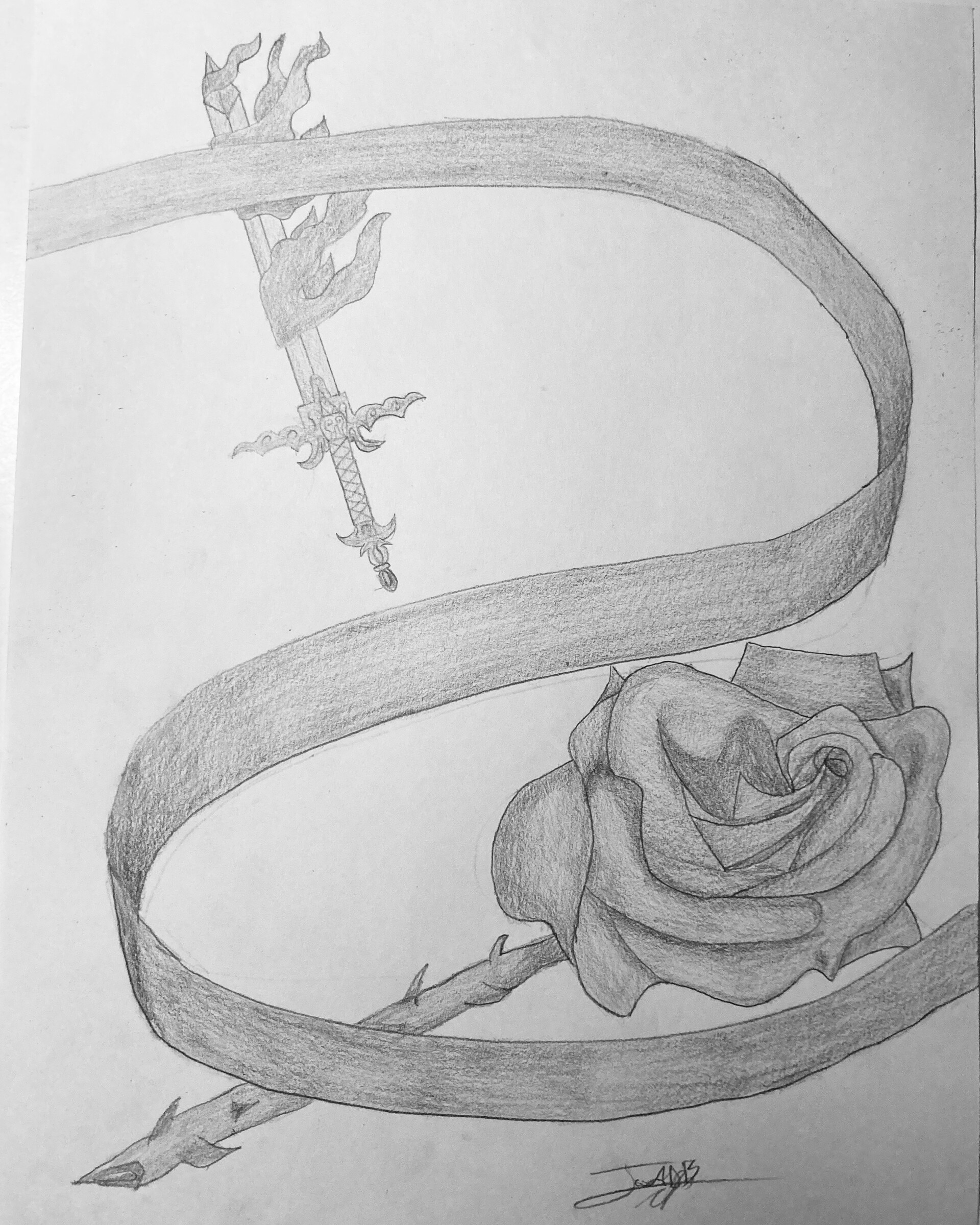 Premiersketch Rose And Sword