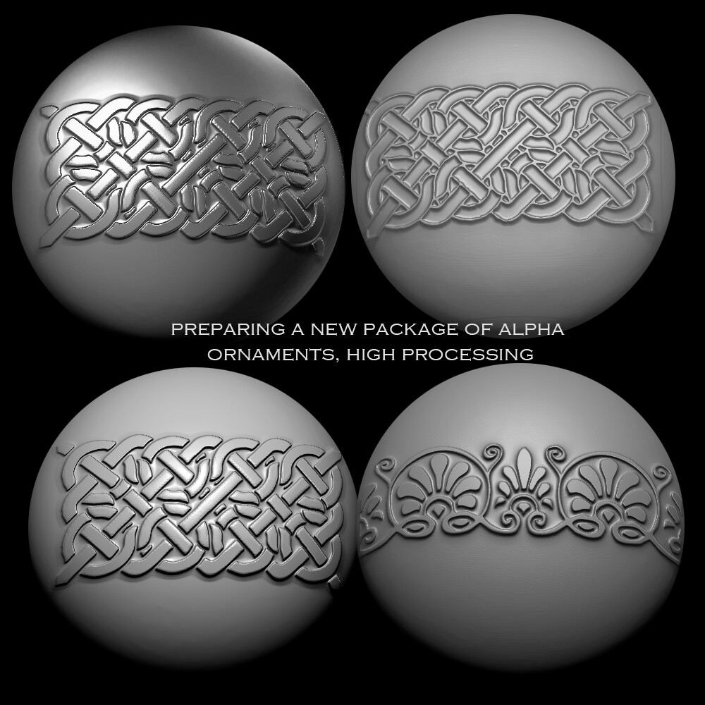 ArtStation - preparing a new package of alpha ornaments, high processing