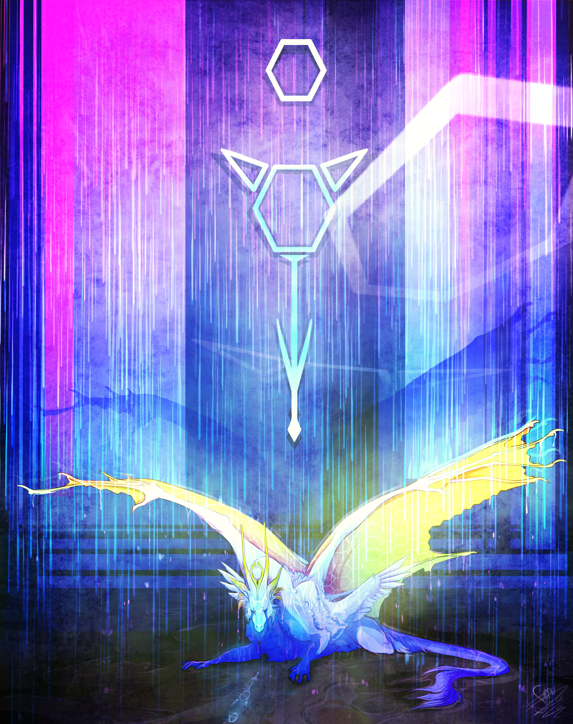 ArtStation - Neon Raindrops