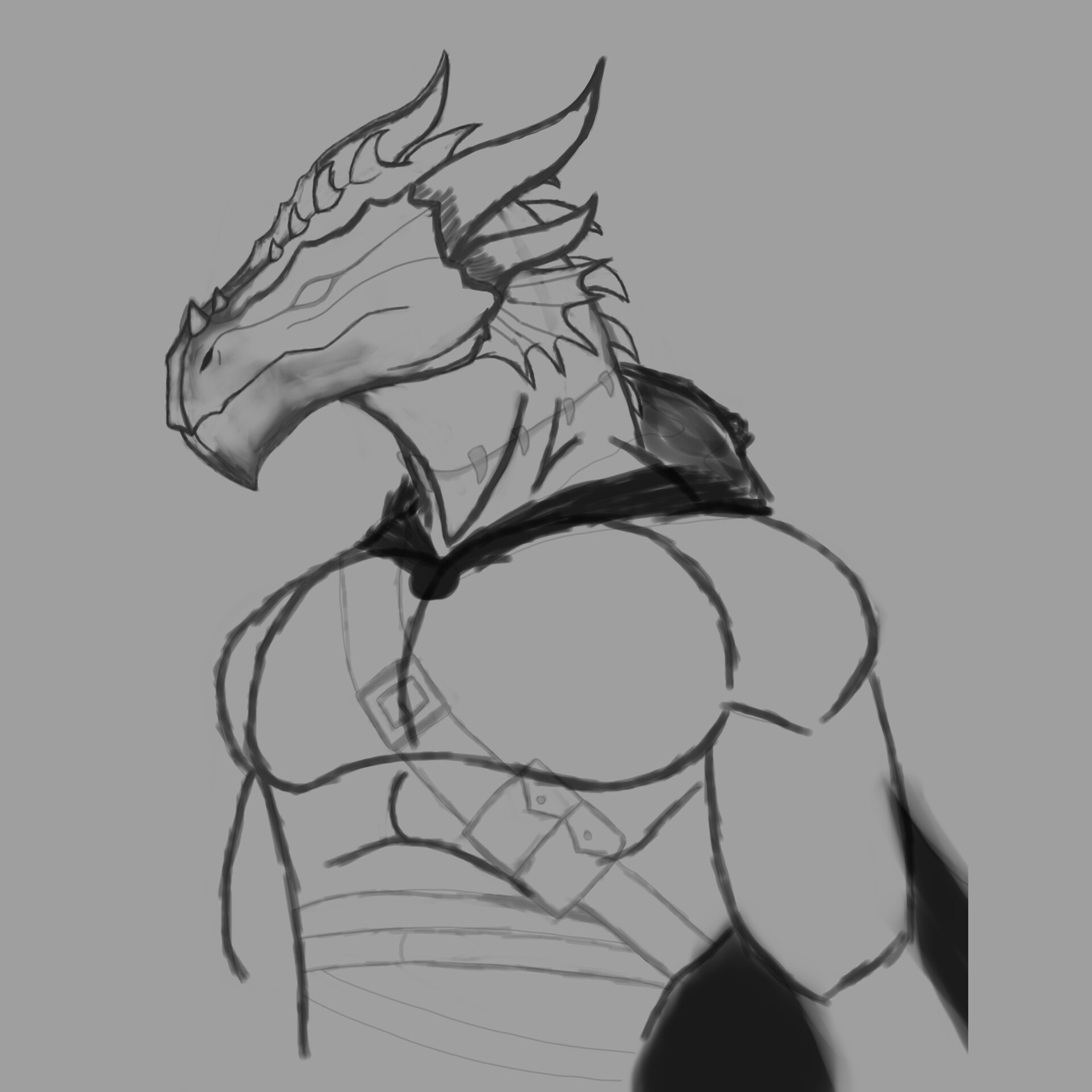 how to draw a dragonborn
