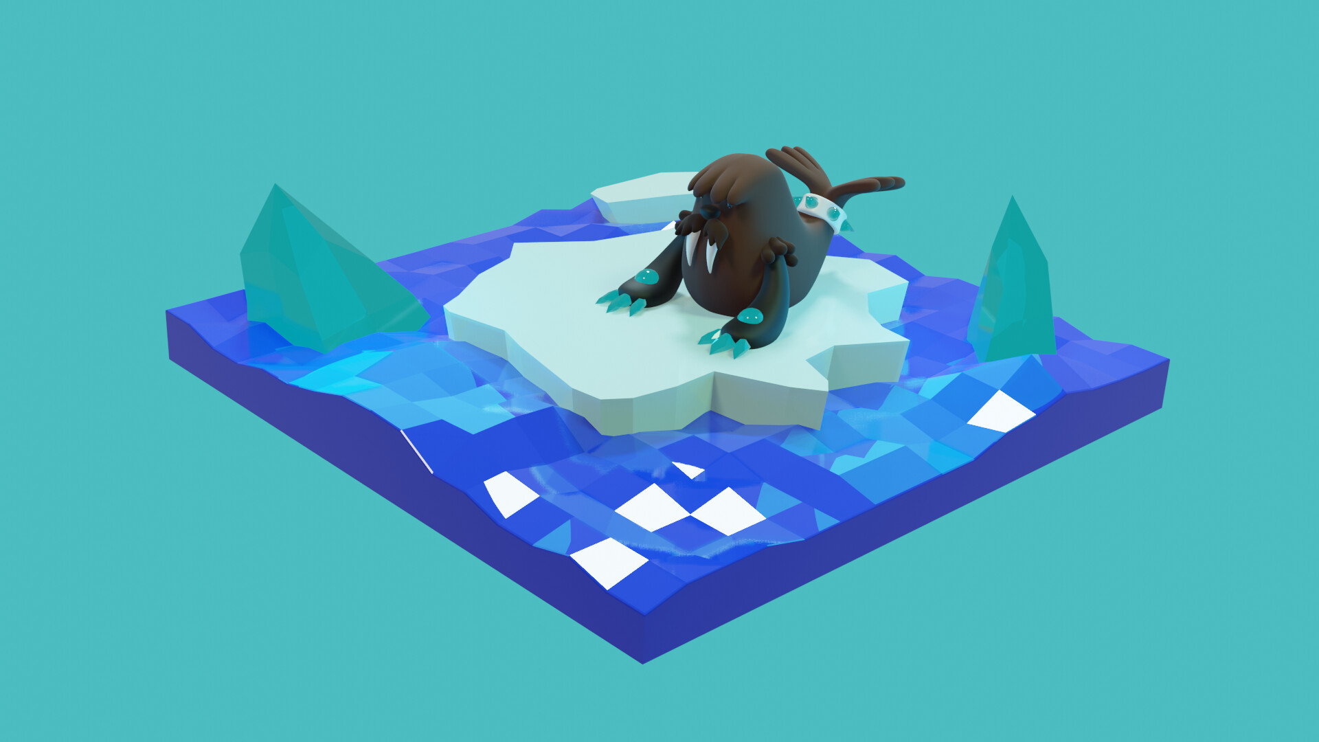 ArtStation - Walrice, the water and ice fusion critter