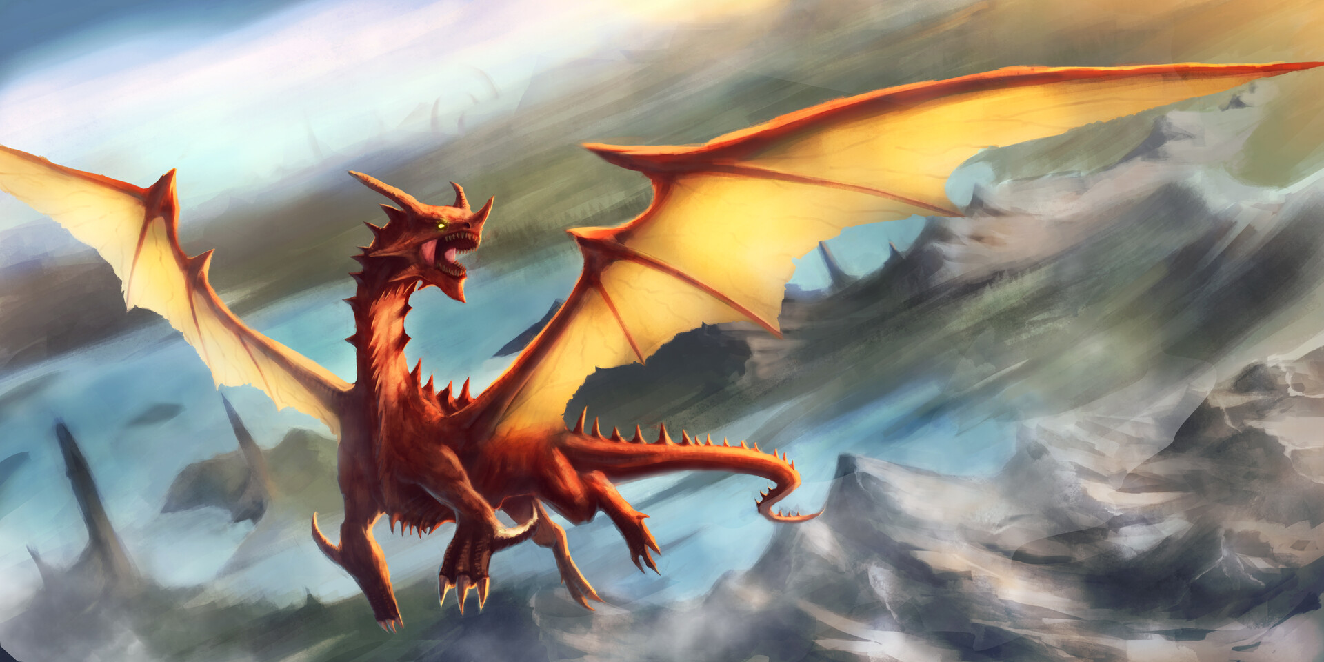 ArtStation - Soaring dragon