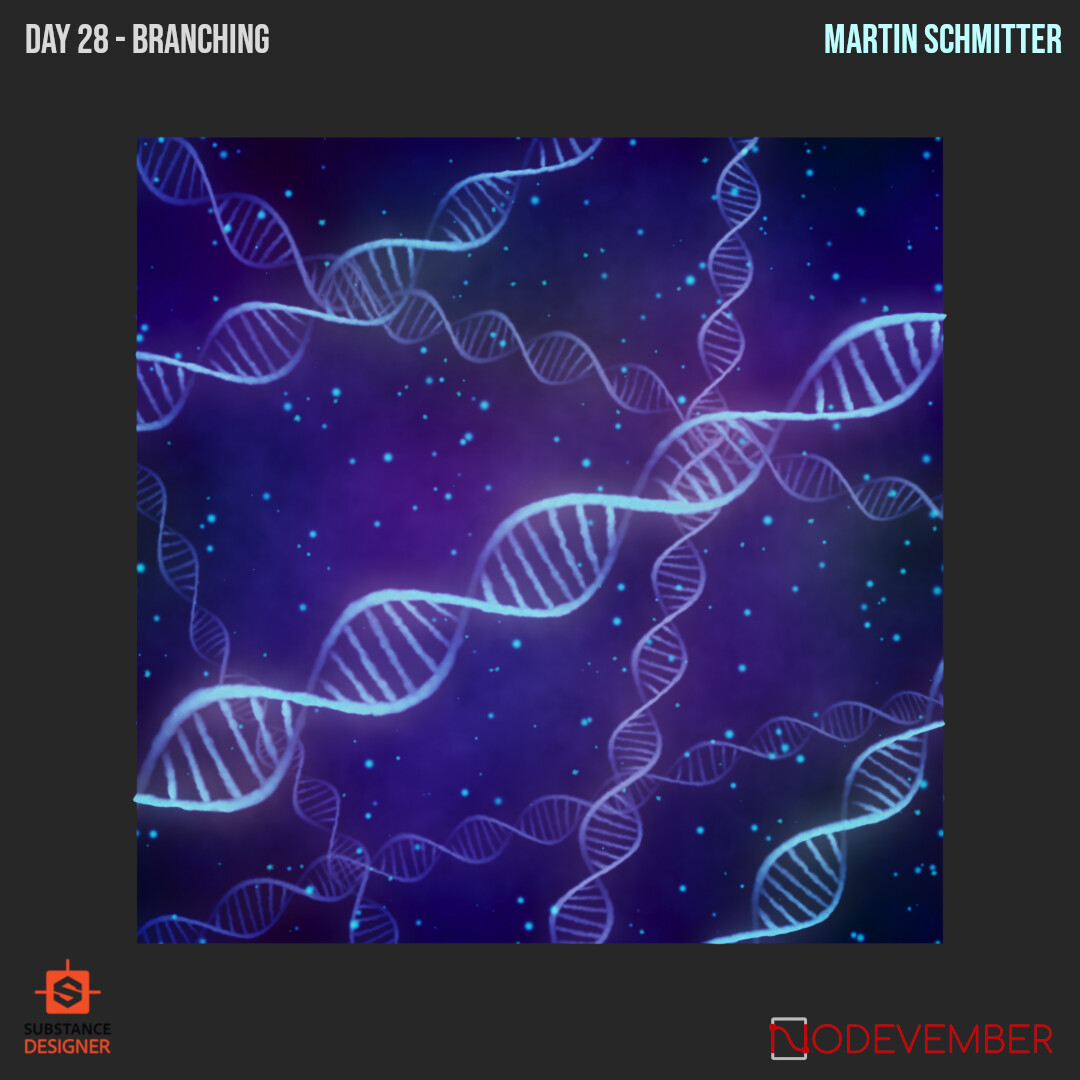 ArtStation - Nodevember 2020 - Day 28 - Branching (DNA Strings)