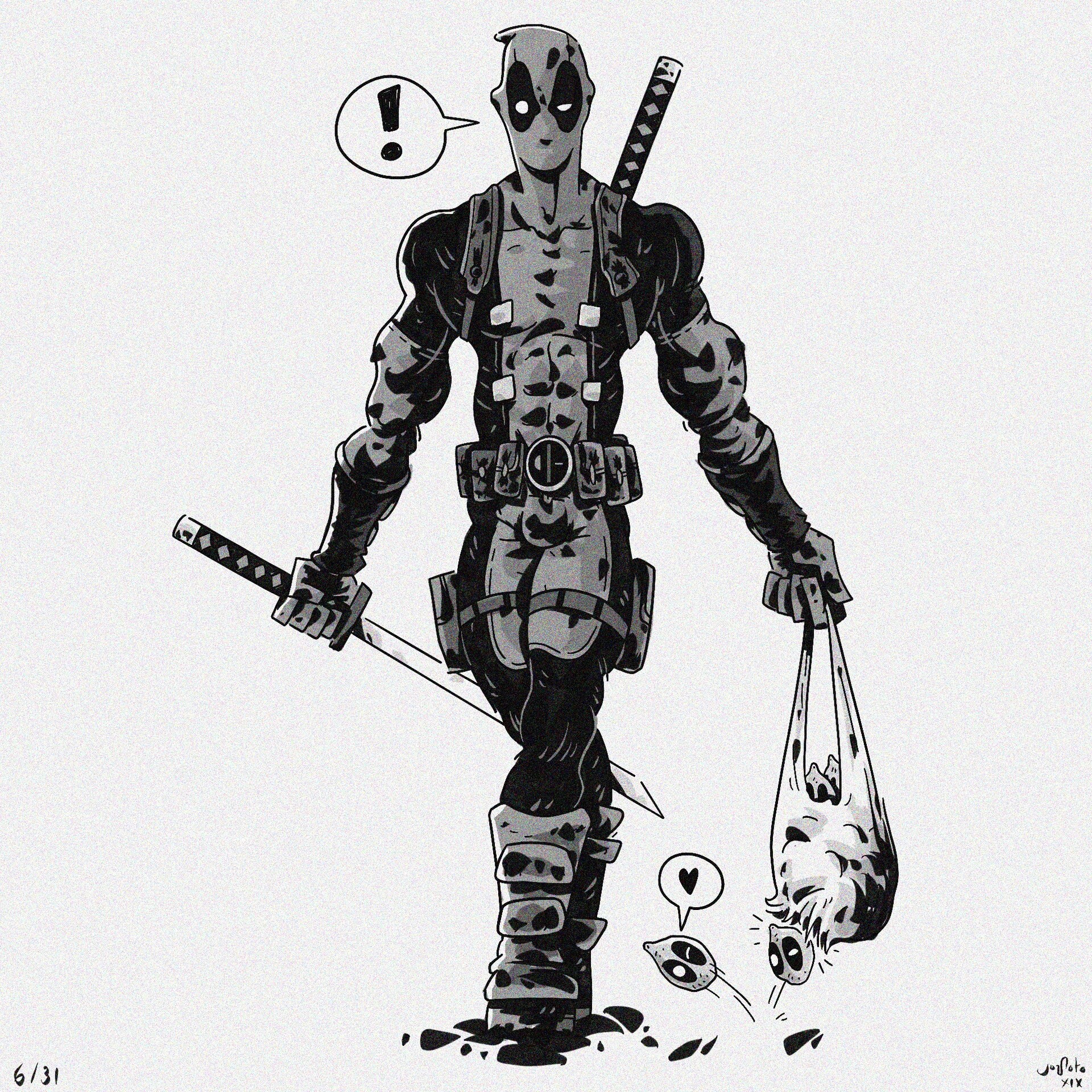 ArtStation - #inktober2019 Deadpool