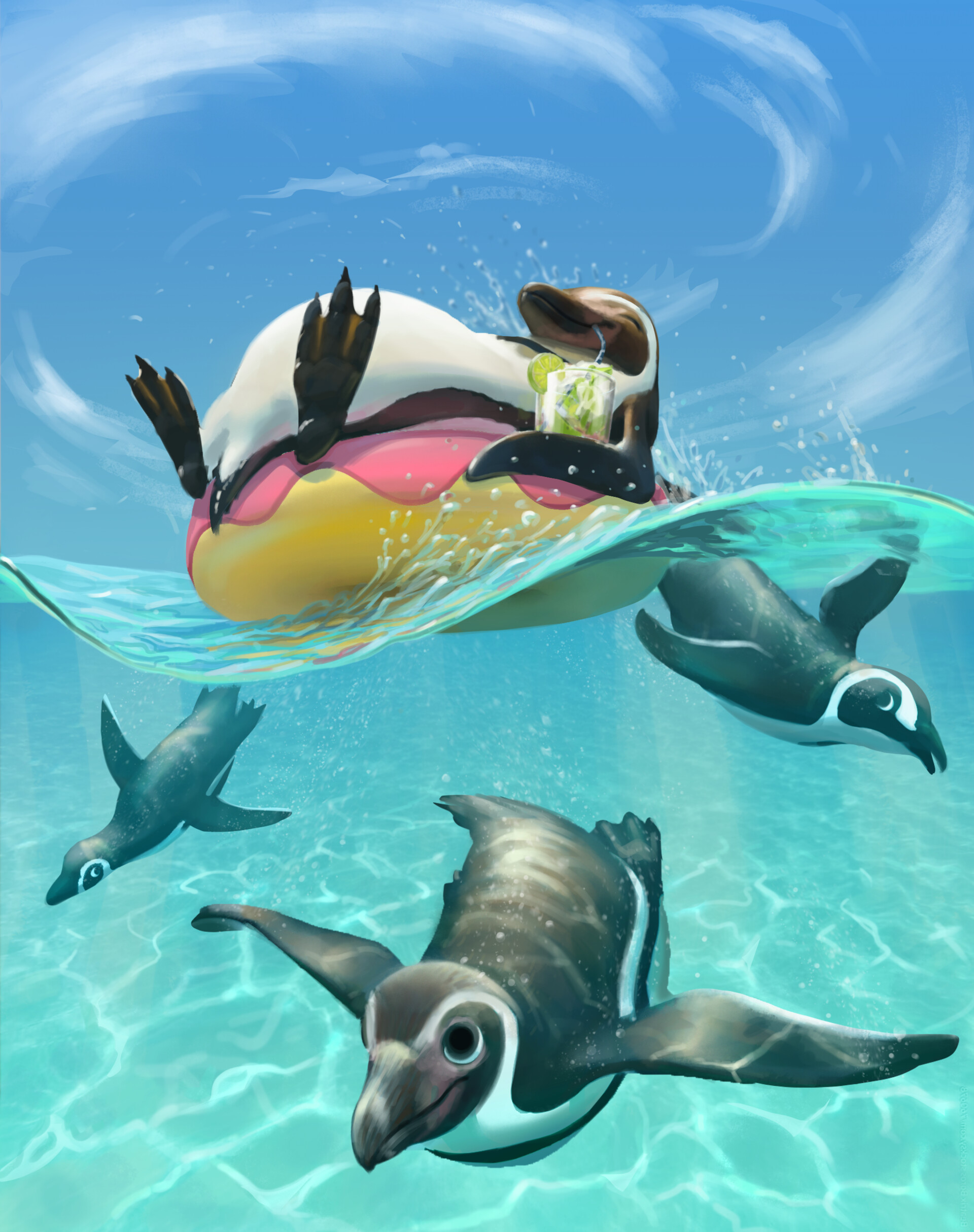 ArtStation - Penguins on vacation