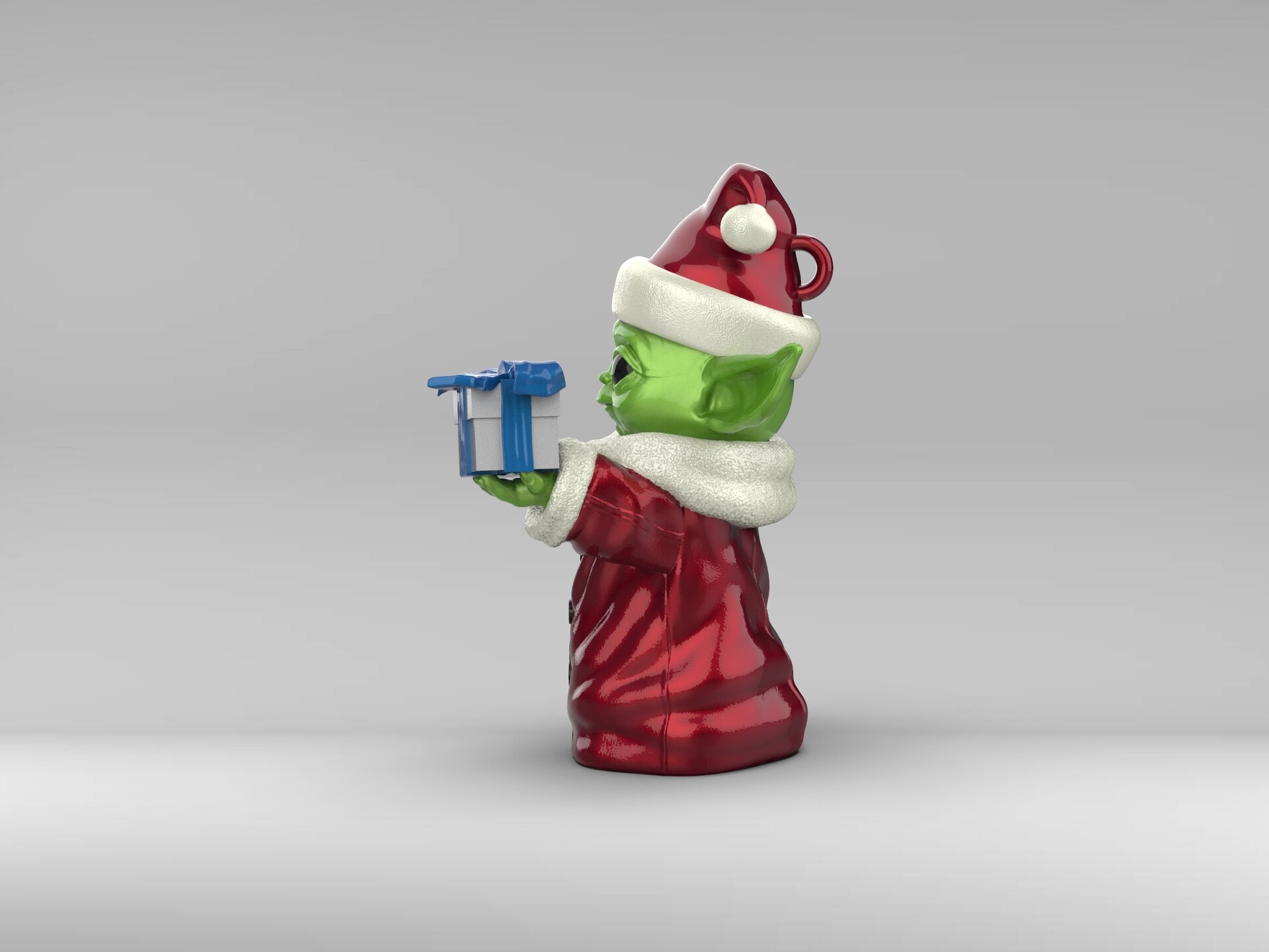 Brendon Burke - Baby Yoda The Child Grogu Santa Christmas Ornament 3D ...