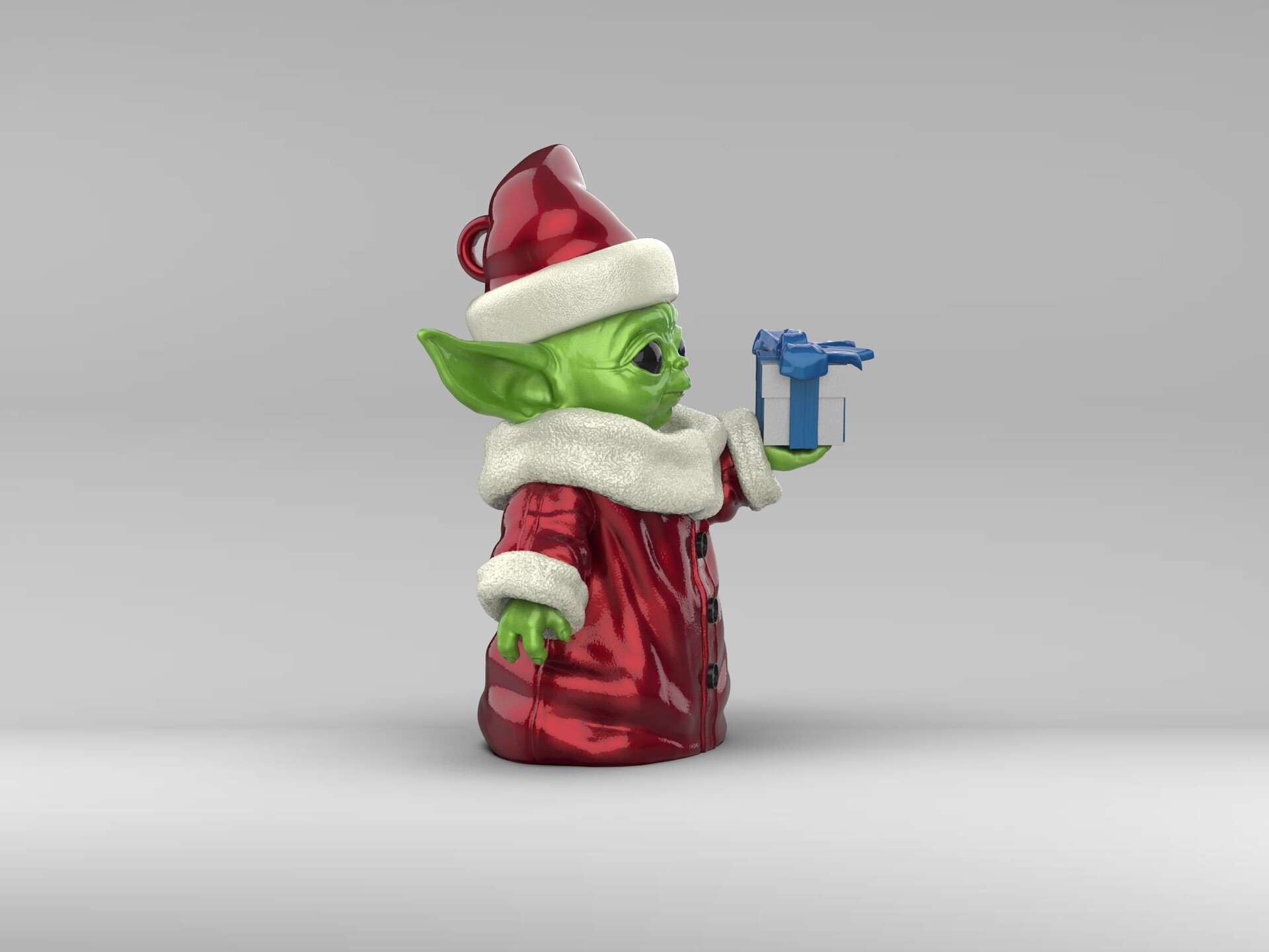 Brendon Burke - Baby Yoda The Child Grogu Santa Christmas Ornament 3D ...