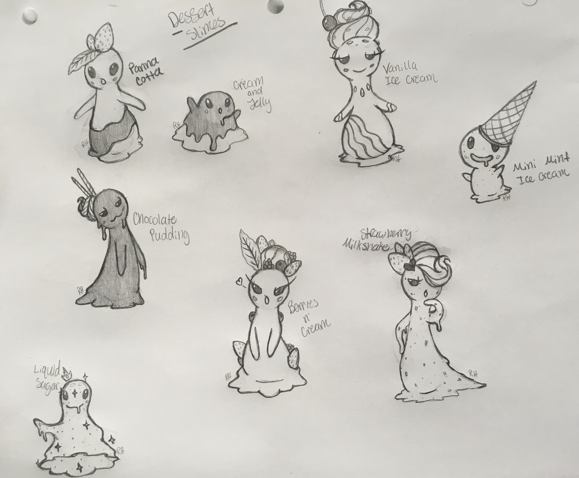 ArtStation - Dessert slimes sketch