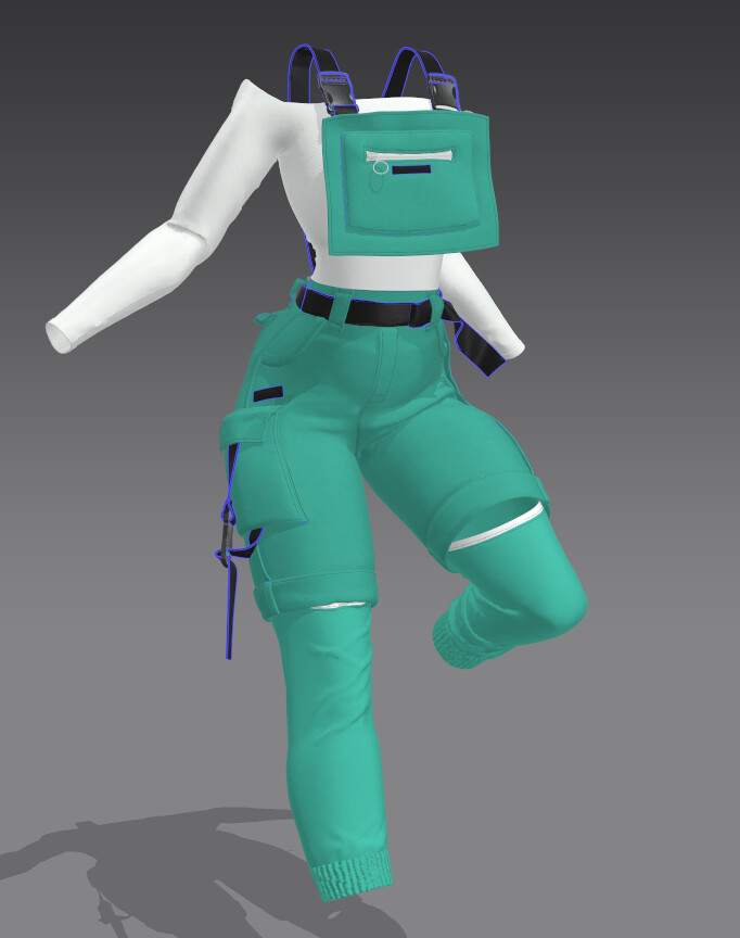 Conor Phillips - Cyan Overalls - Marvellous Designer