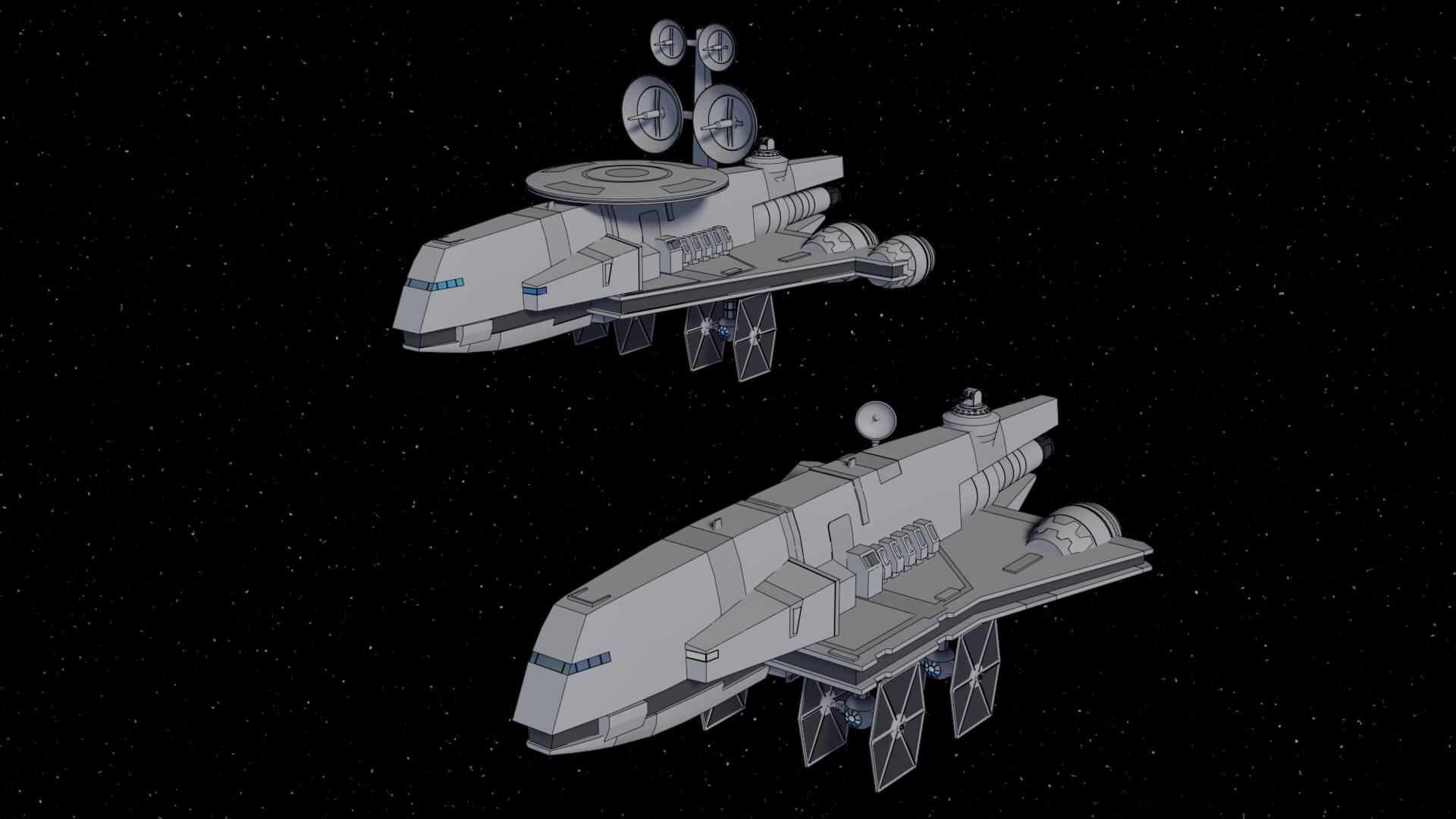 ArtStation - Gozanti-class Cruiser and Jammer - Star Wars - Fan Art