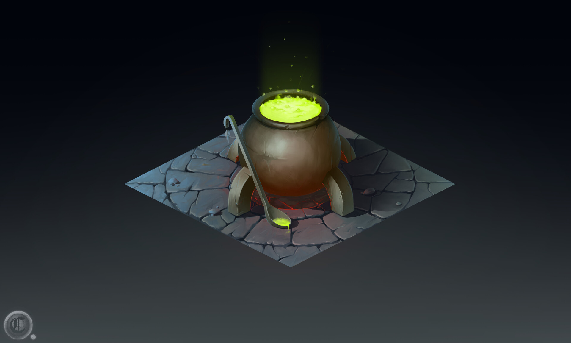 ArtStation - Isometric Cauldron of Potion