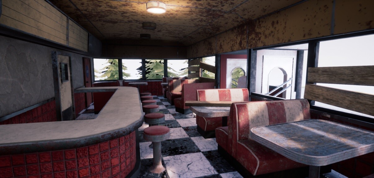 ArtStation - Abandoned Diner