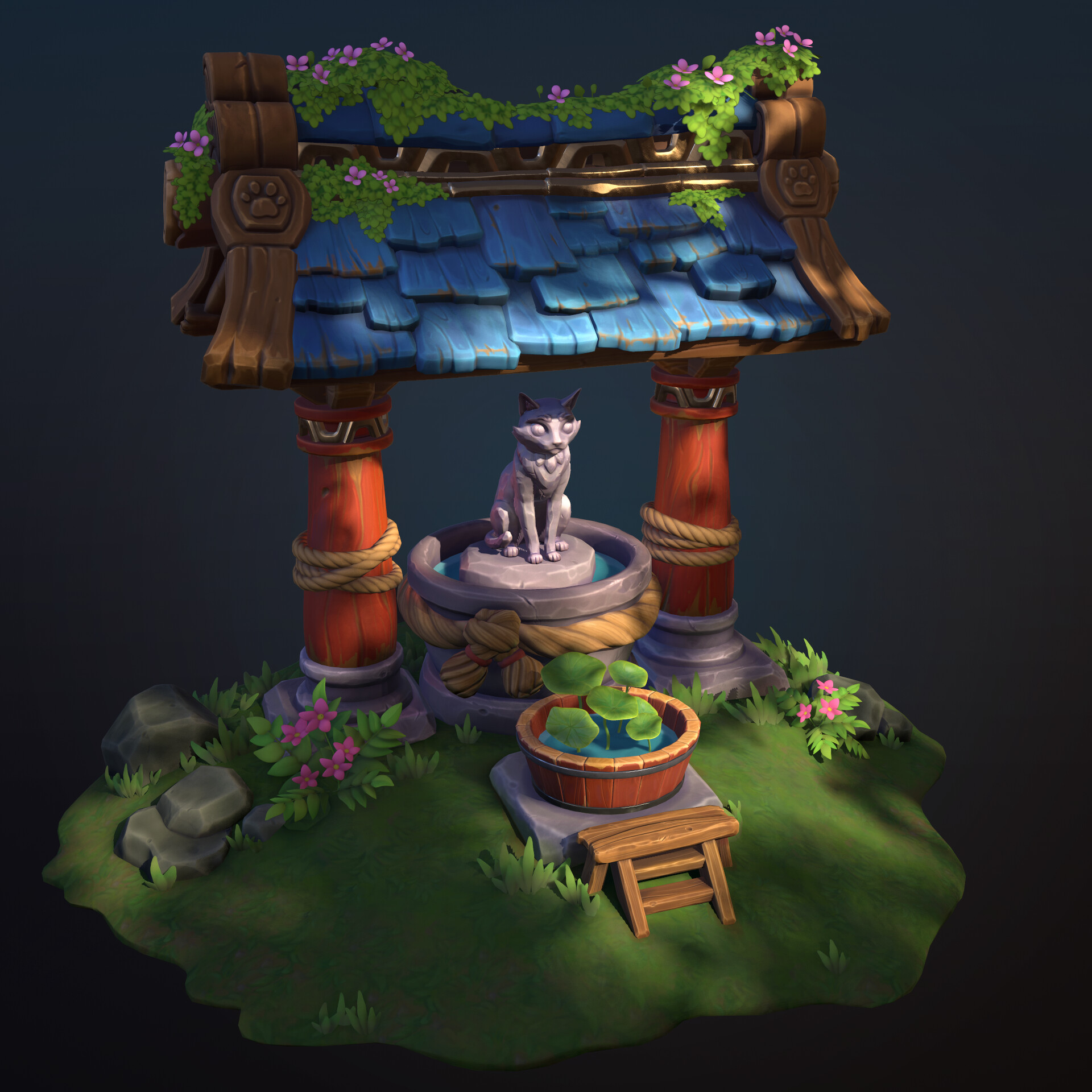 Allan Huang Sr. 3D Environment Artist - Cat Shrine - Stylized ...