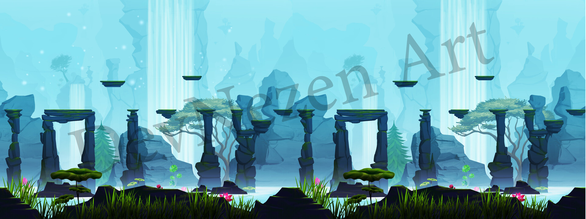 ArtStation - waterfall Game concept