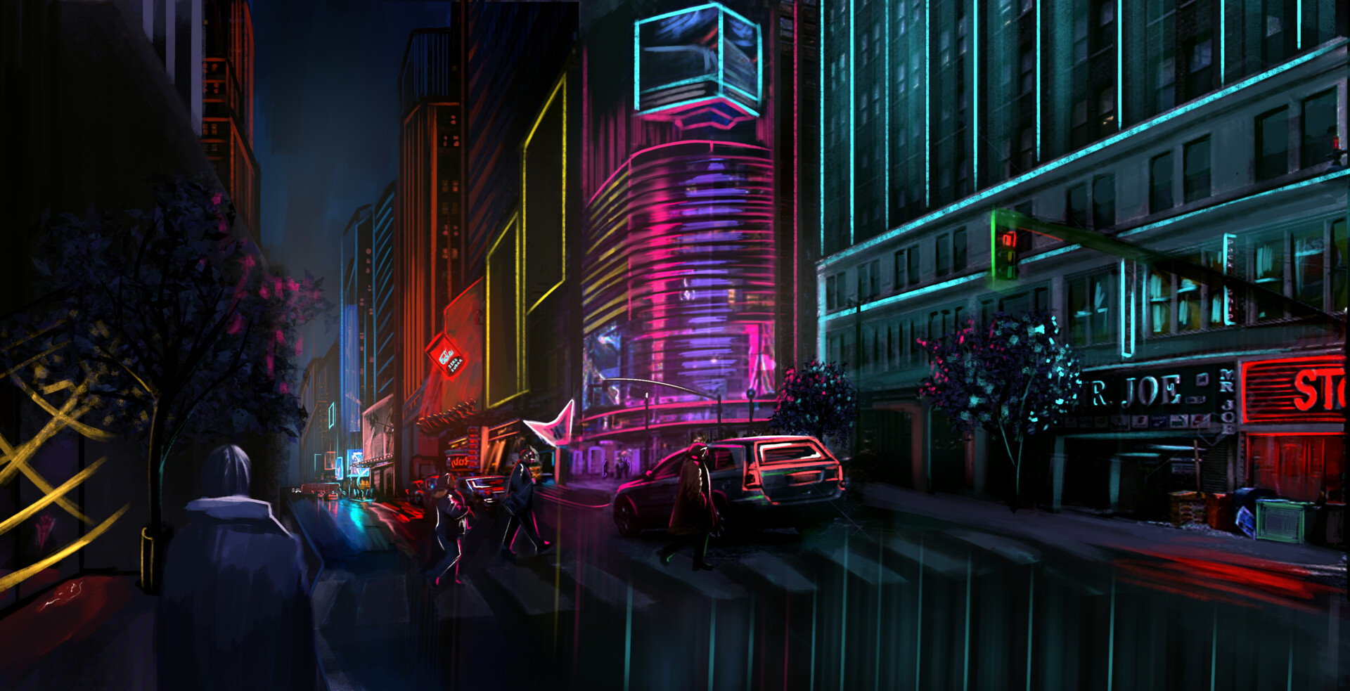 ArtStation - Neon street concept