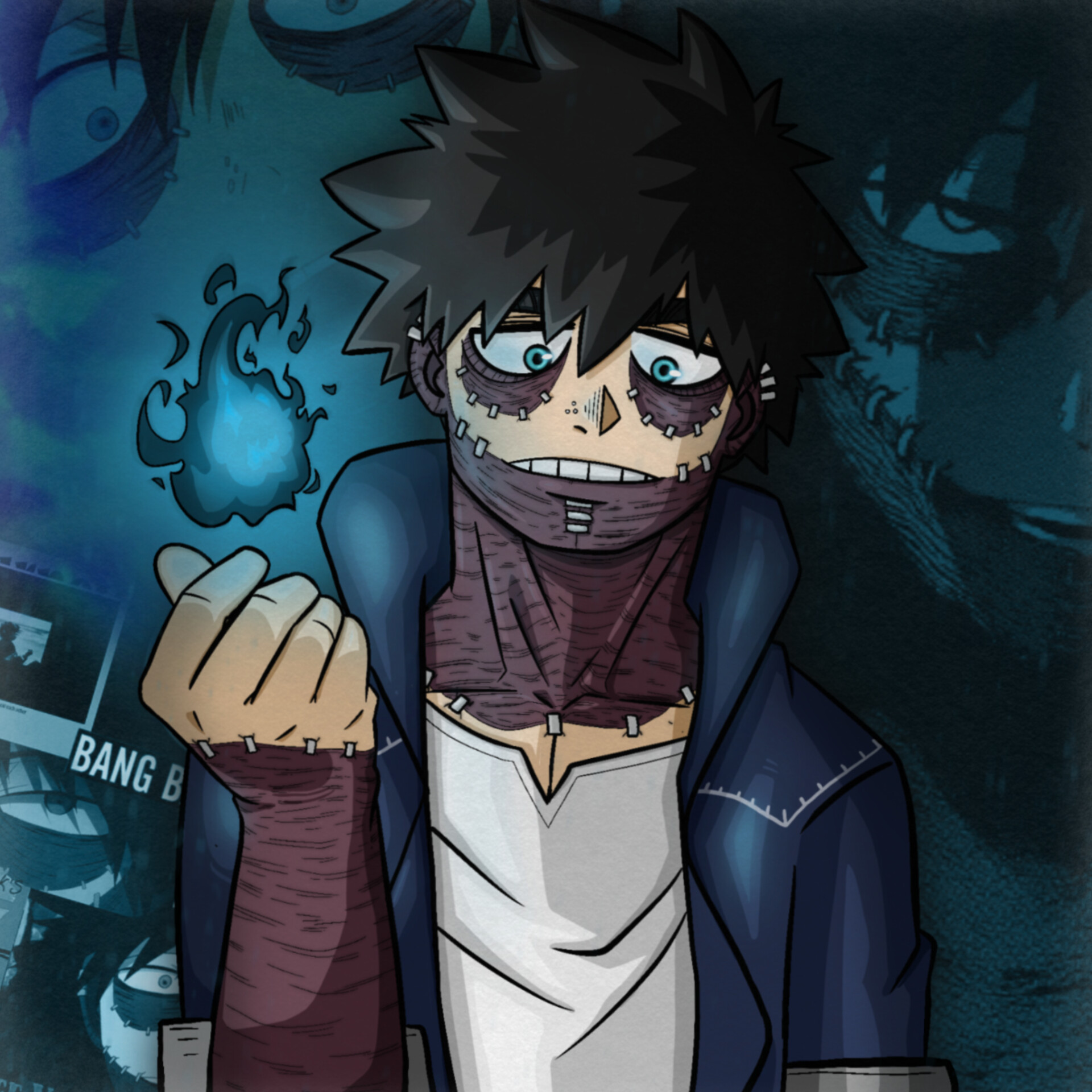 ArtStation - BLUE FLAMES || DABI - BOKU NO HERO ACADEMY || FAN ART