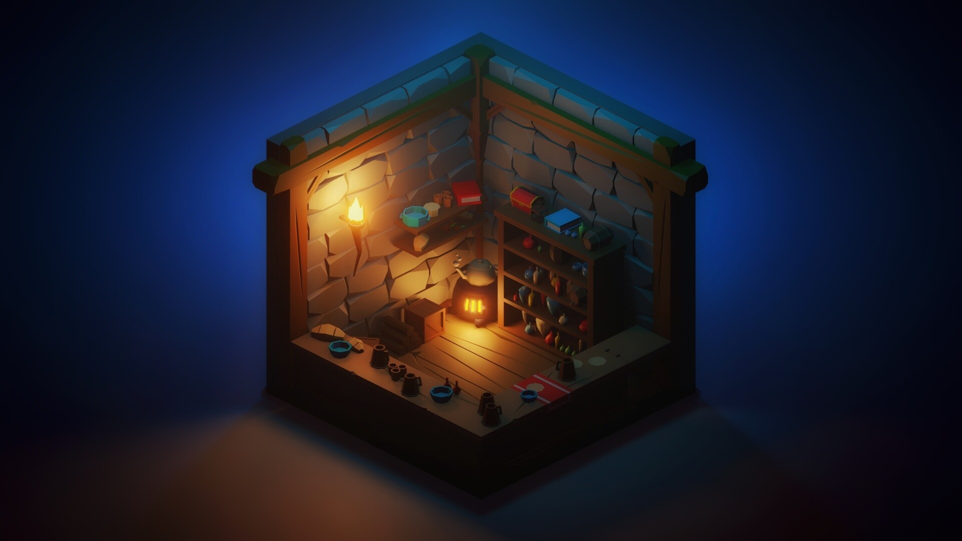 ArtStation - Low poly fantasy scene