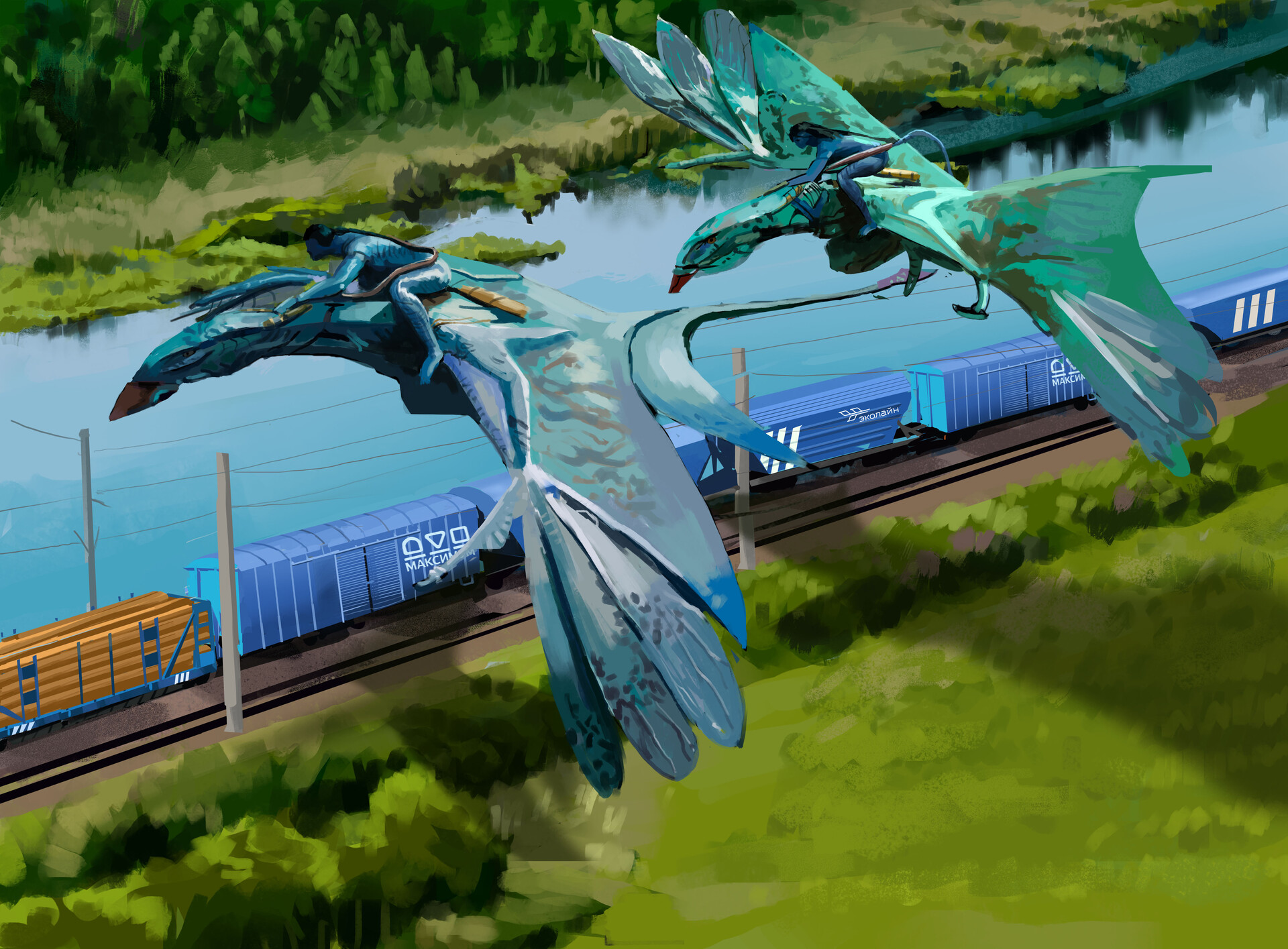 ArtStation - scenes for a company creating train cars