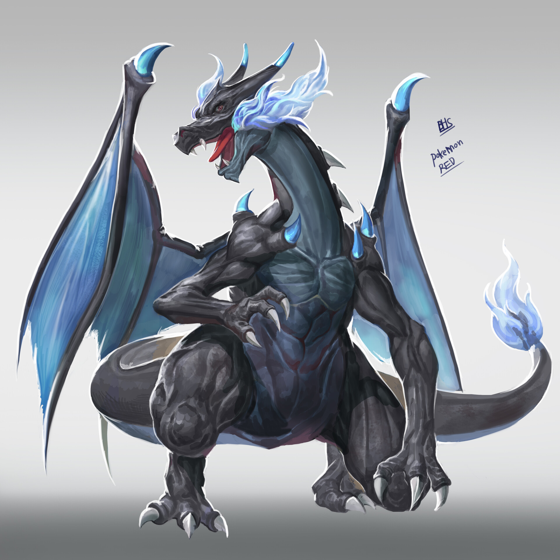 realistic mega charizard x