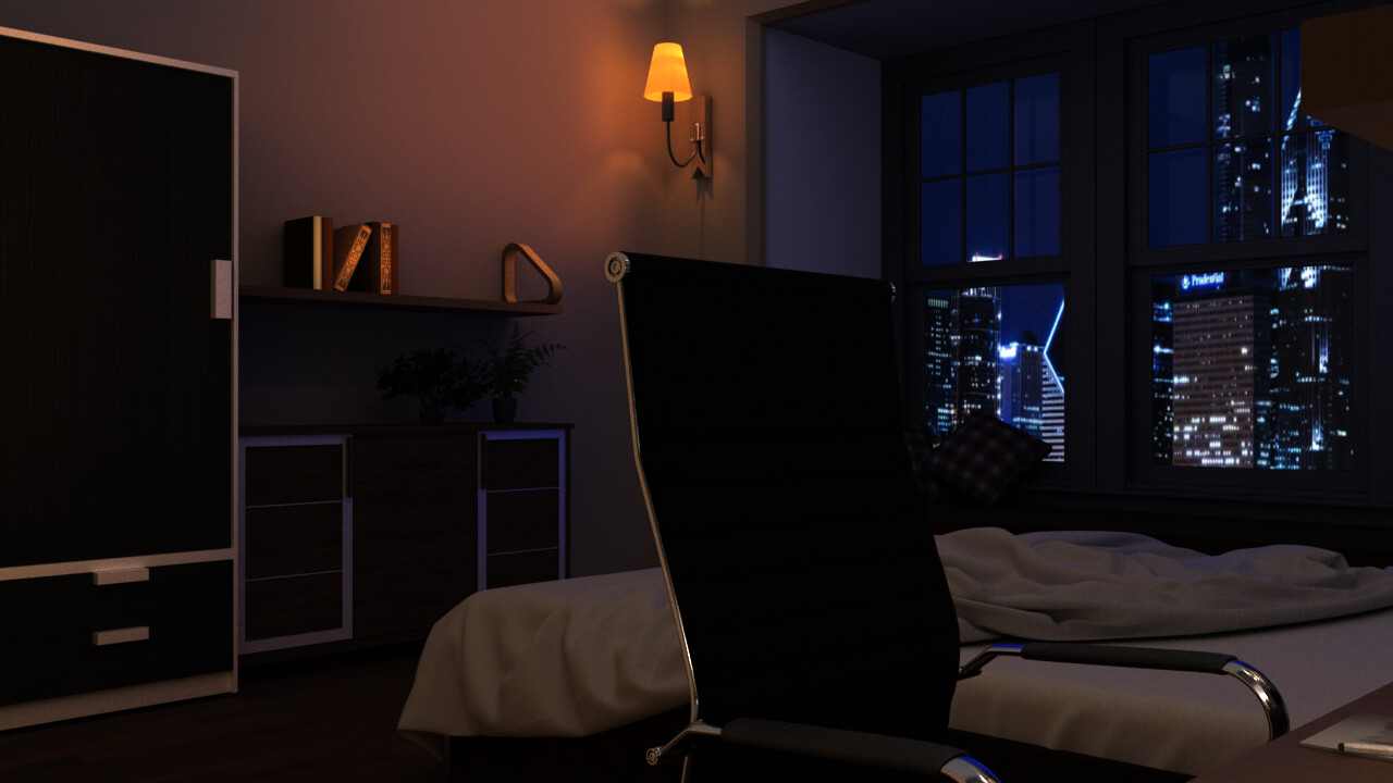 ArtStation - Bed Room Render Day/Night