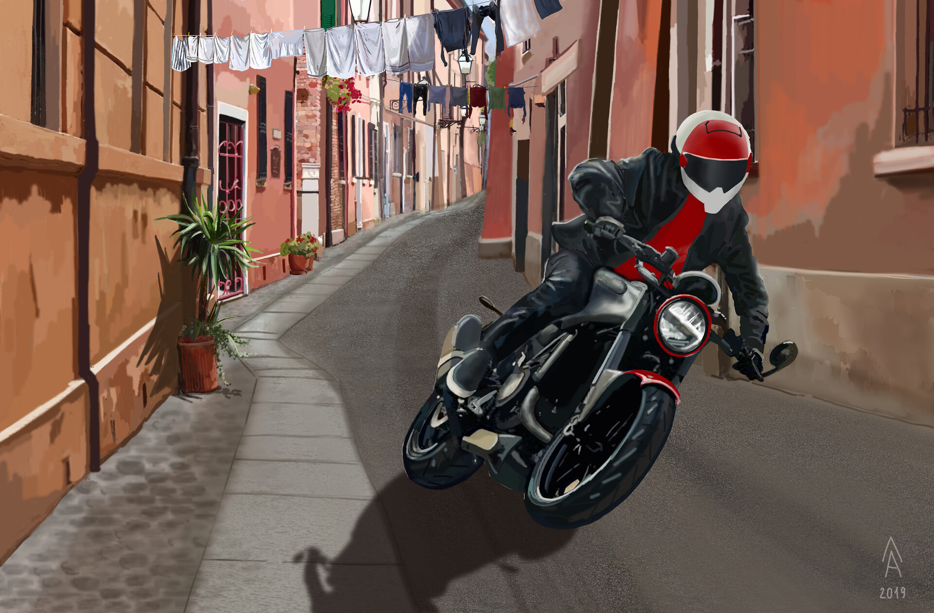 ArtStation - Urban motorcycle racing