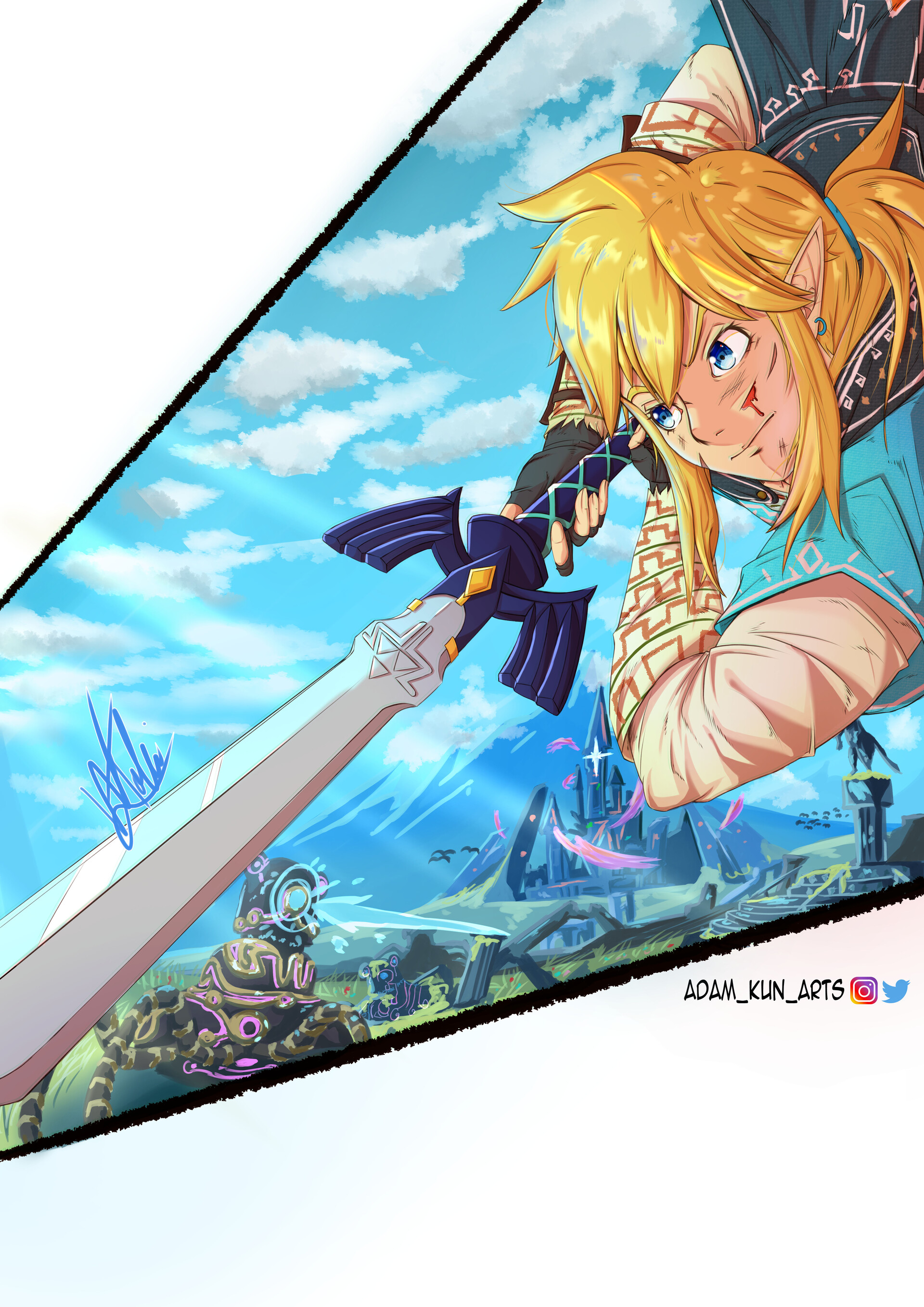 ArtStation - Link illustration [Legend of Zelda BoTW]