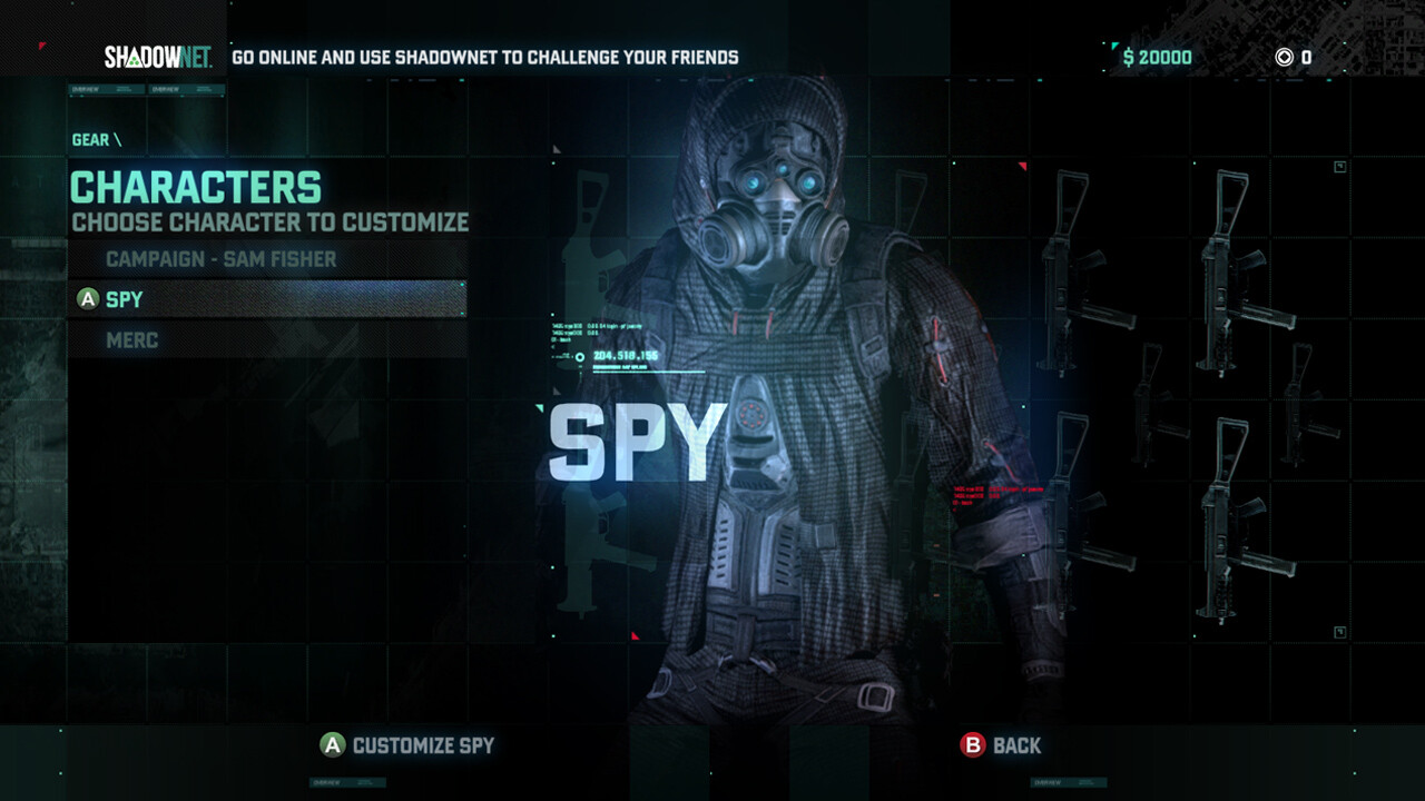 splinter cell blacklist customize gear