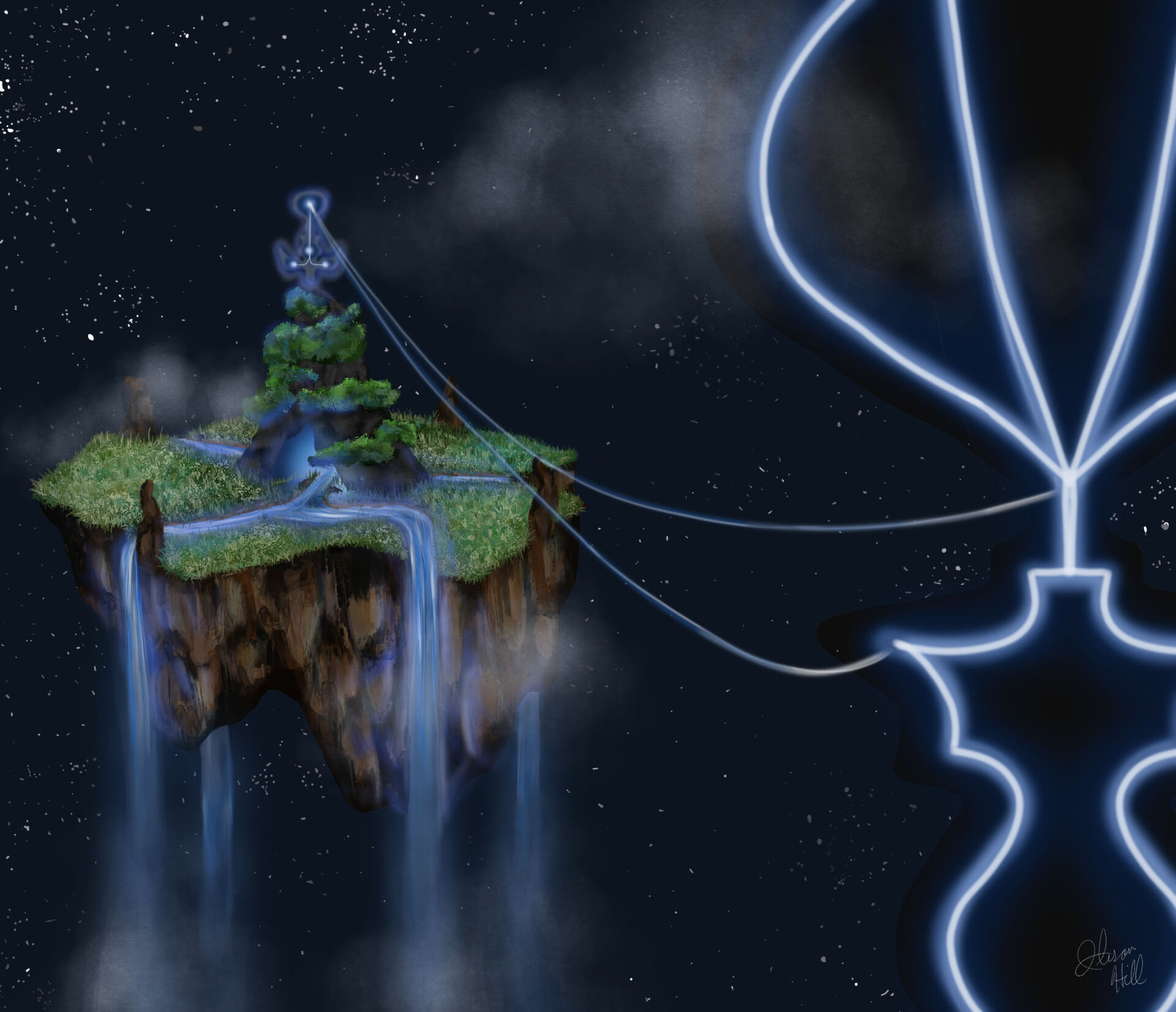 ArtStation - Alien Powered Floating Island