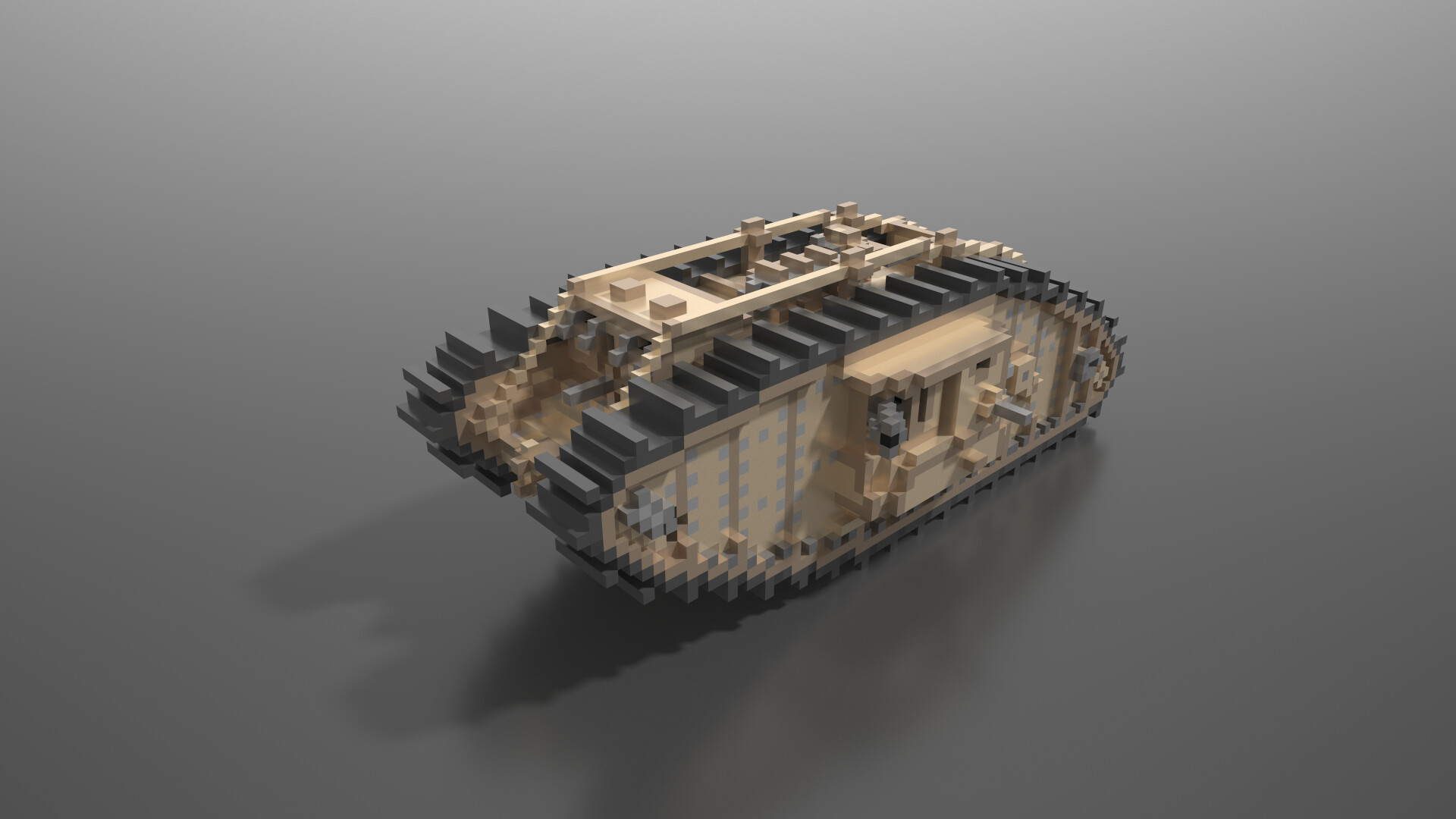 ArtStation - Mark IV Male WWI tank voxel art