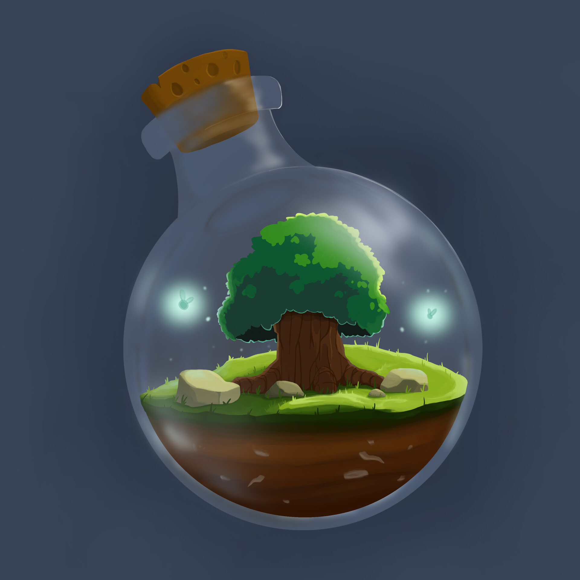 ArtStation - Bottle with tree