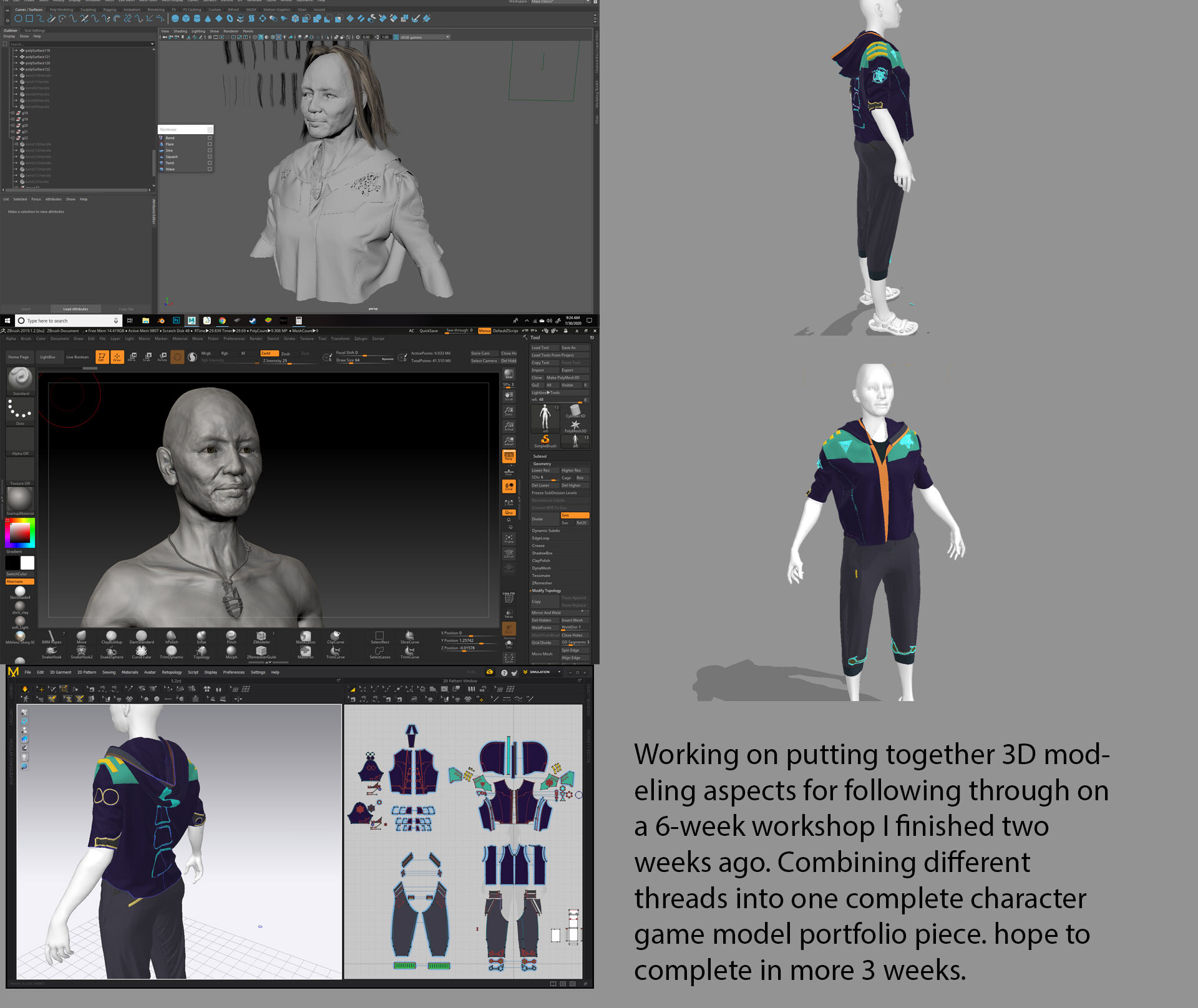 ArtStation - Character Sculpts and clothing in progress
