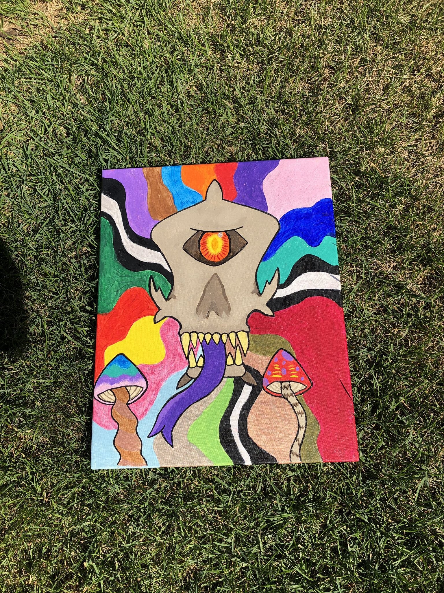 ArtStation - cyclops skull psychedelic painting
