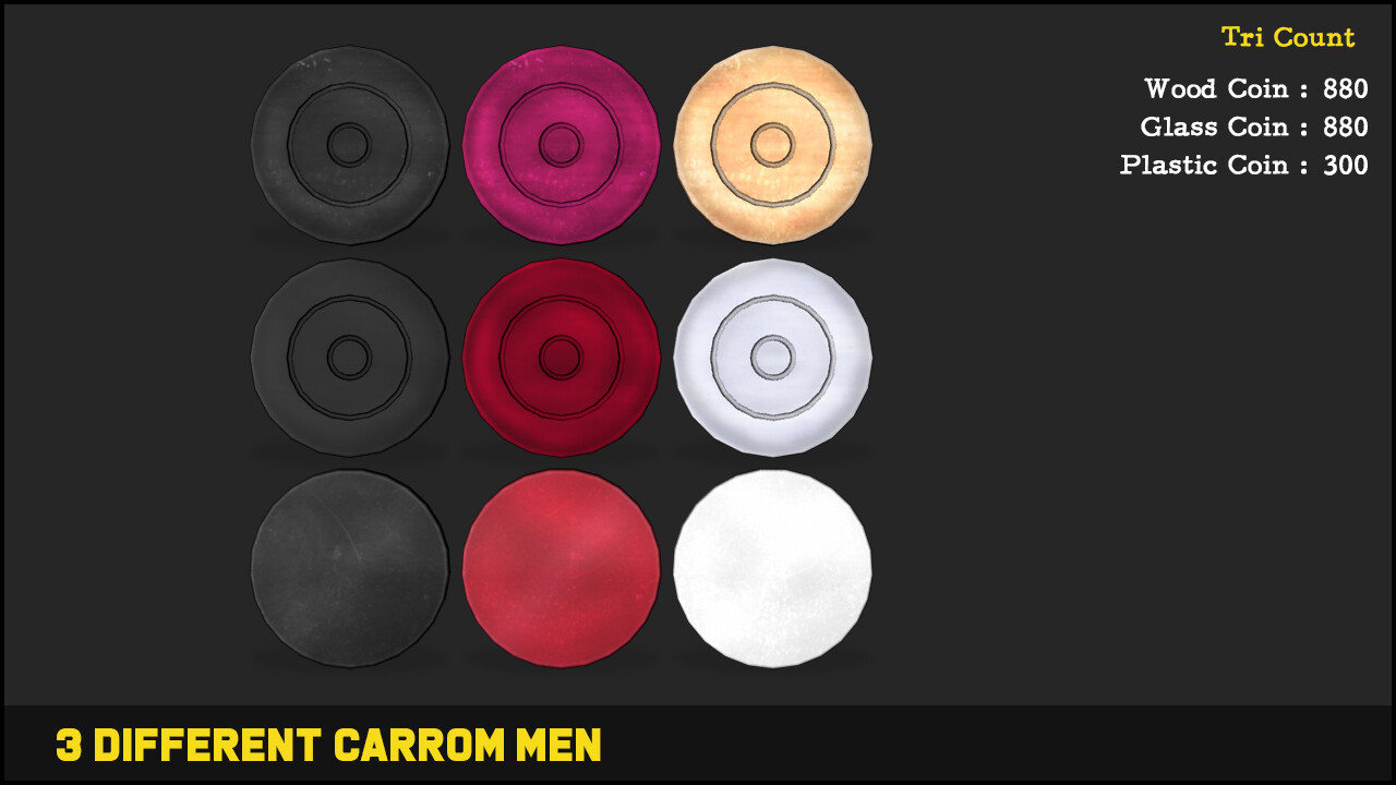 TGameAssets - Carrom Game Assets 3D Pack