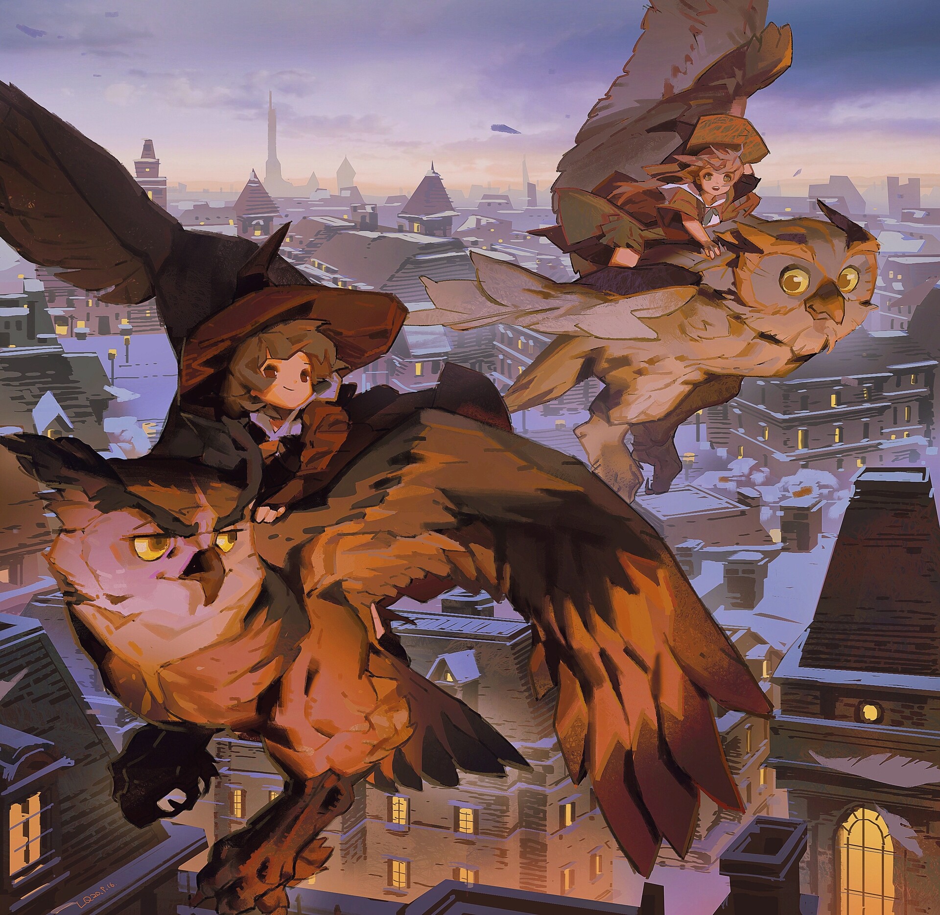 ArtStation - The owl and the witch