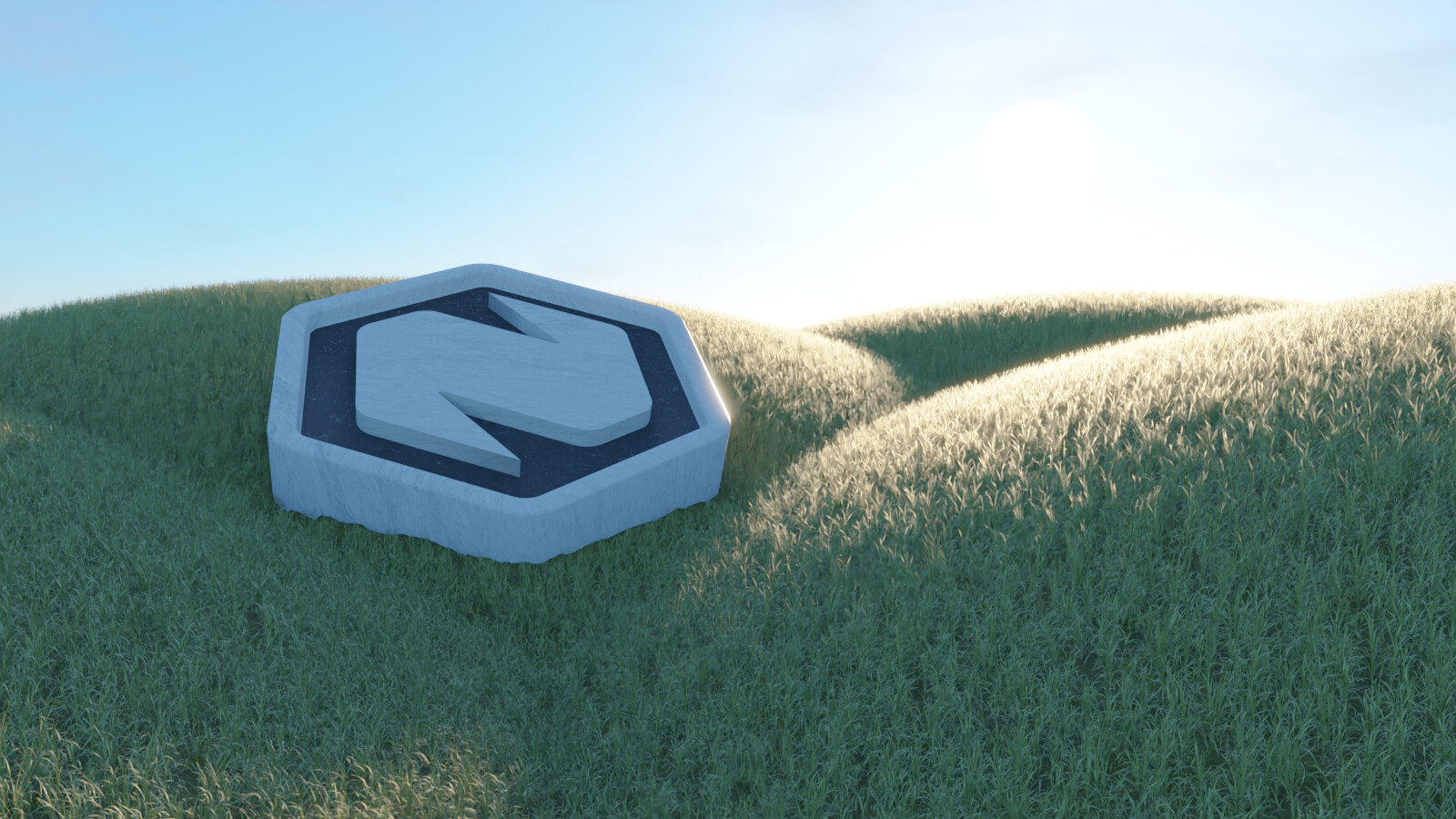 ArtStation - Natron Logo Lying on a Grass Hill