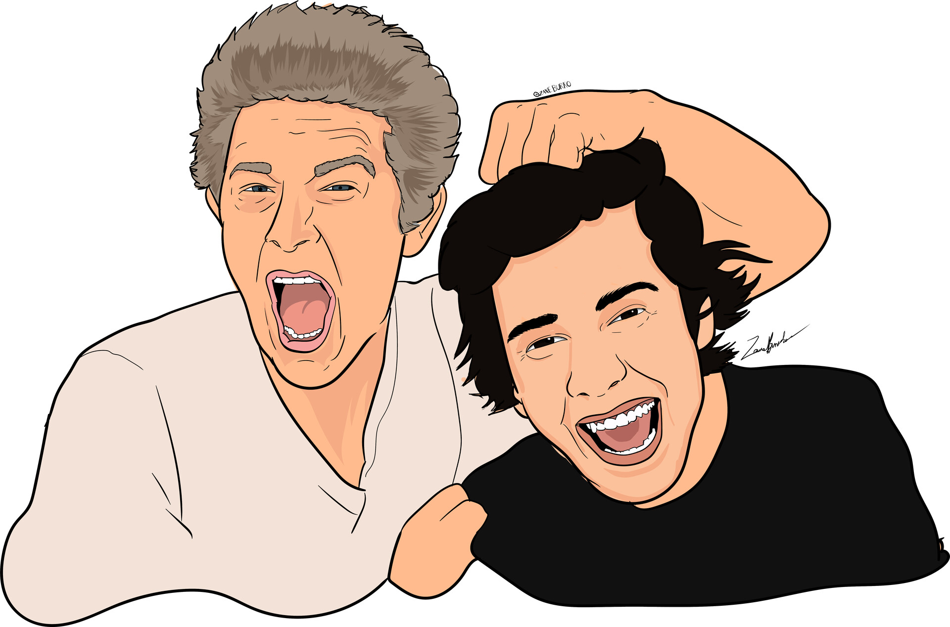 ArtStation - Views (David Dobrik and Jason Nash) Illustrated By: Zane Burko