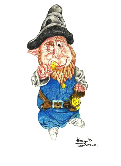 ArtStation - Dwarf holds gold coins - Illustration