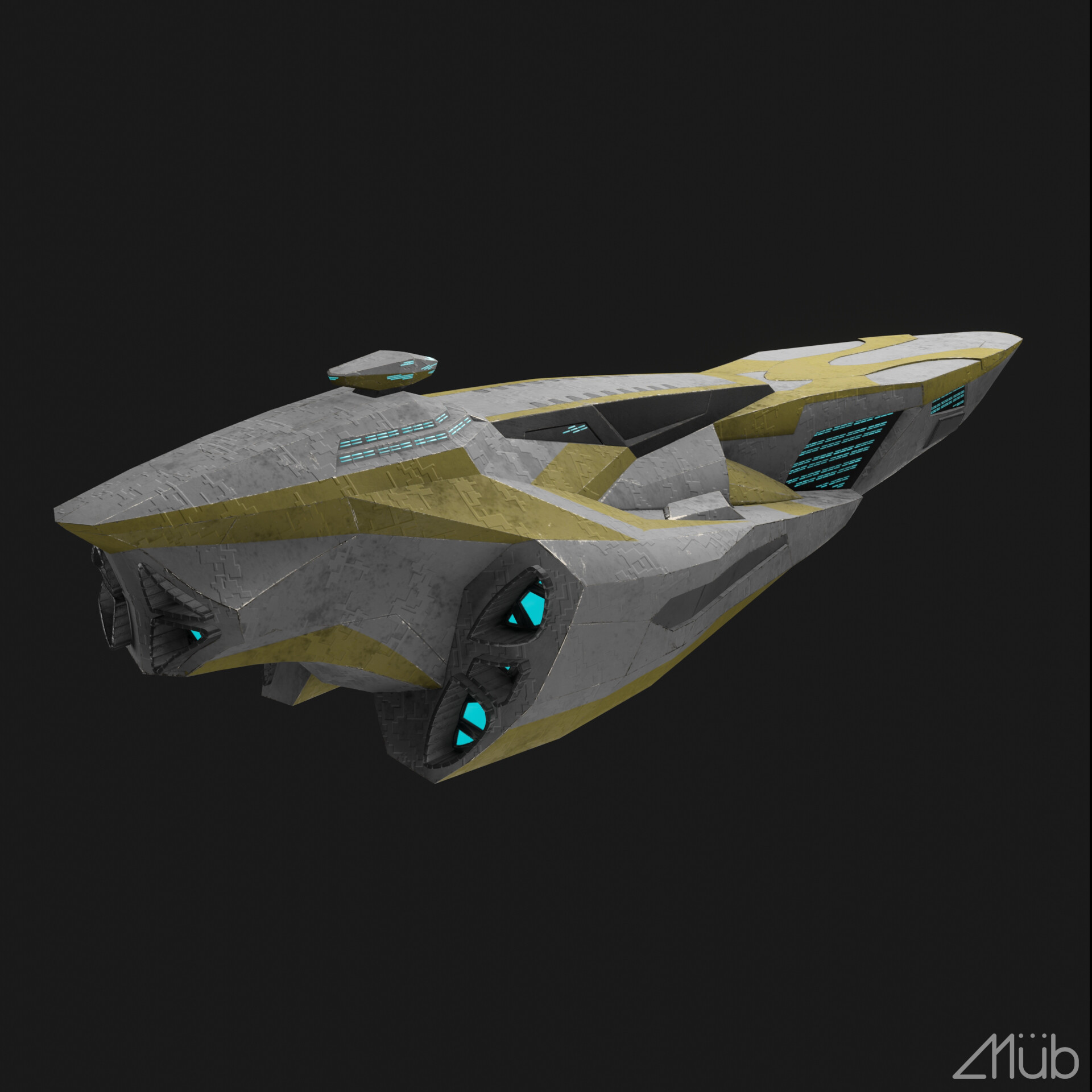 Alfin Mubarok - Executioner Space Ship 3D Game Asset