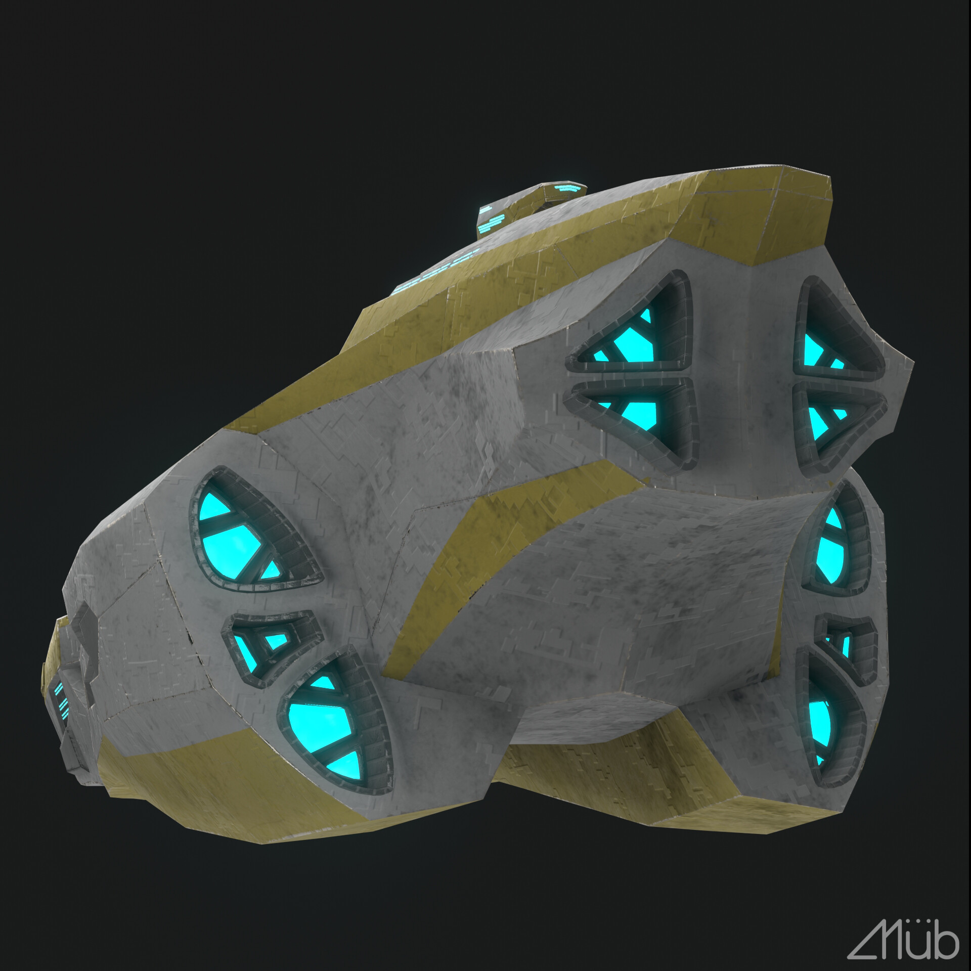 Alfin Mubarok - Executioner Space Ship 3D Game Asset