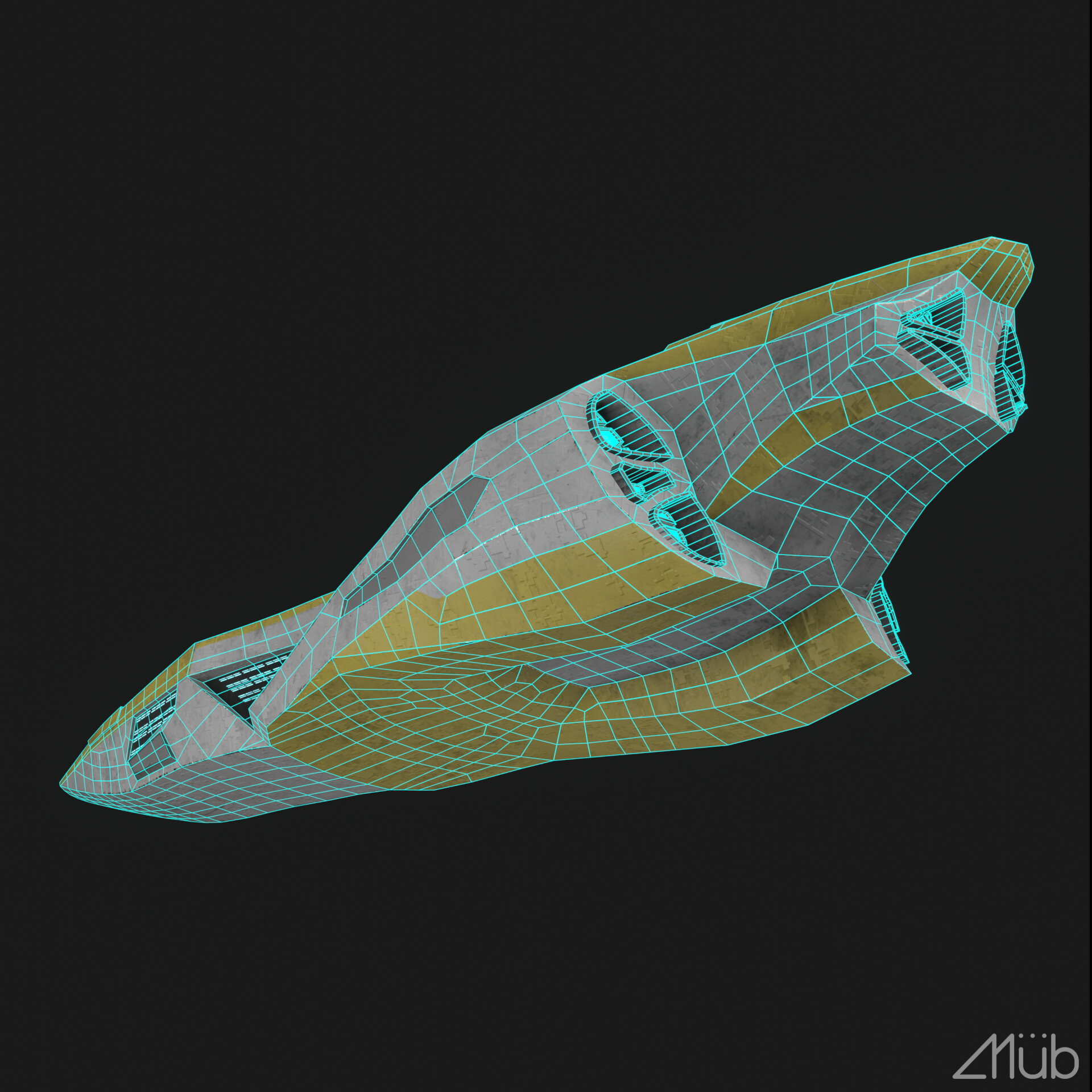 Alfin Mubarok - Executioner Space Ship 3D Game Asset