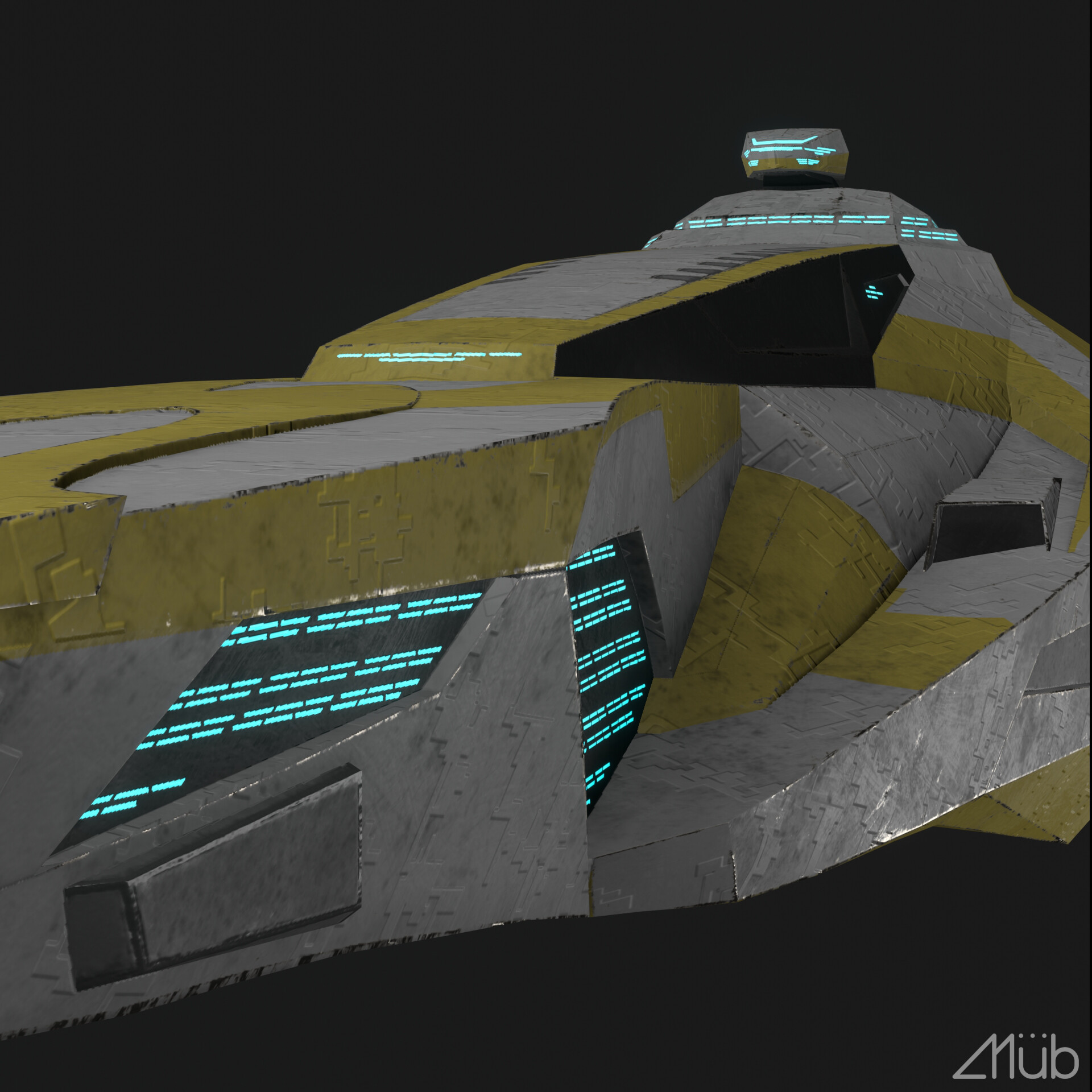 Alfin Mubarok - Executioner Space Ship 3D Game Asset