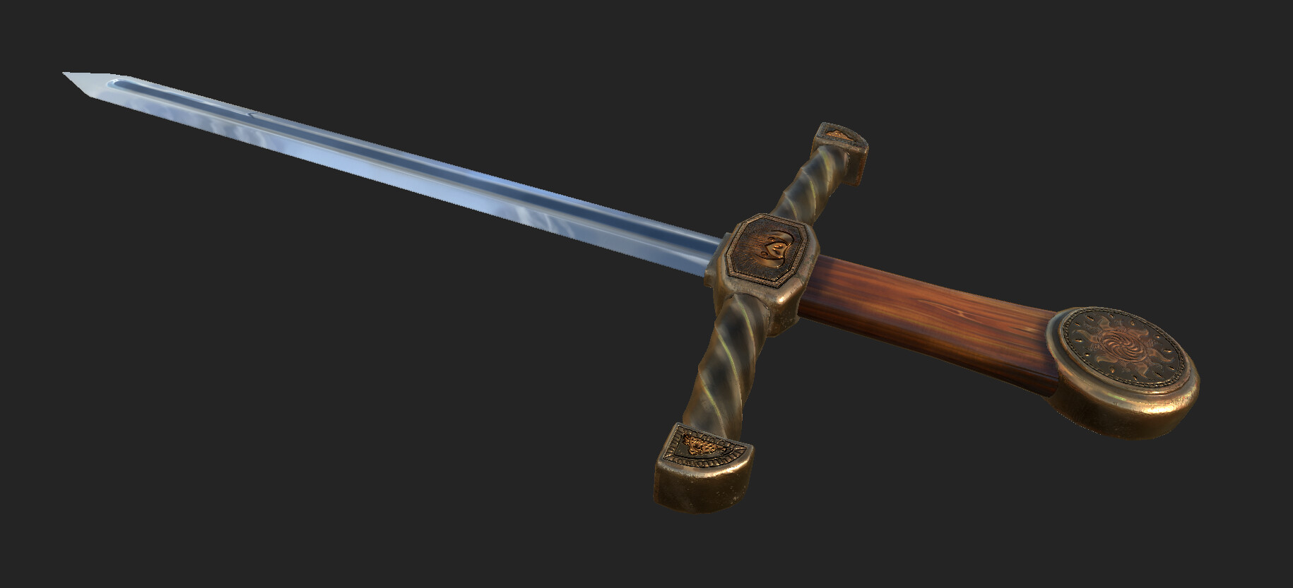 Amy Hua - Stylized Short Sword with Boar Engravings