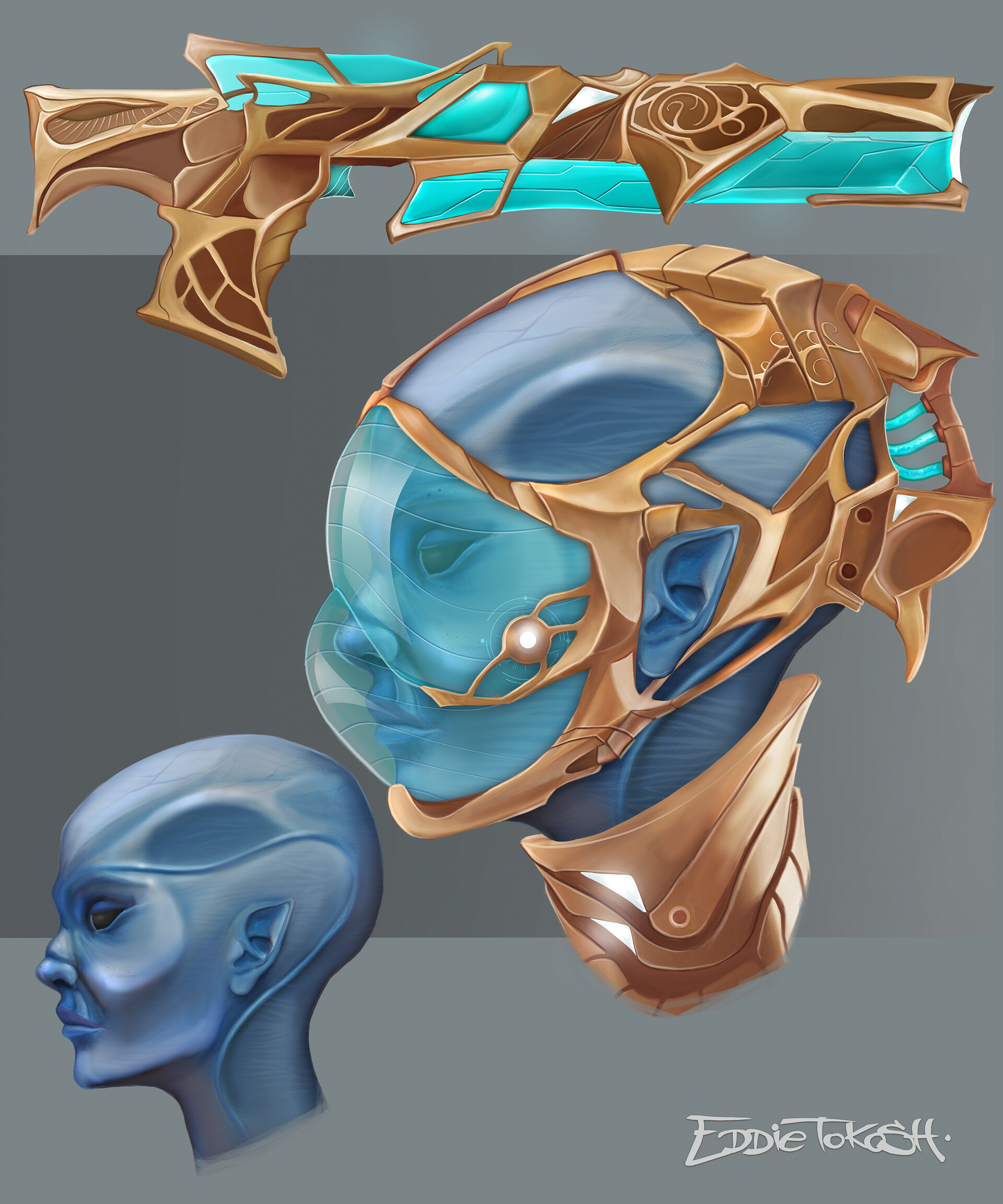 ArtStation - Aqua alien tech concept