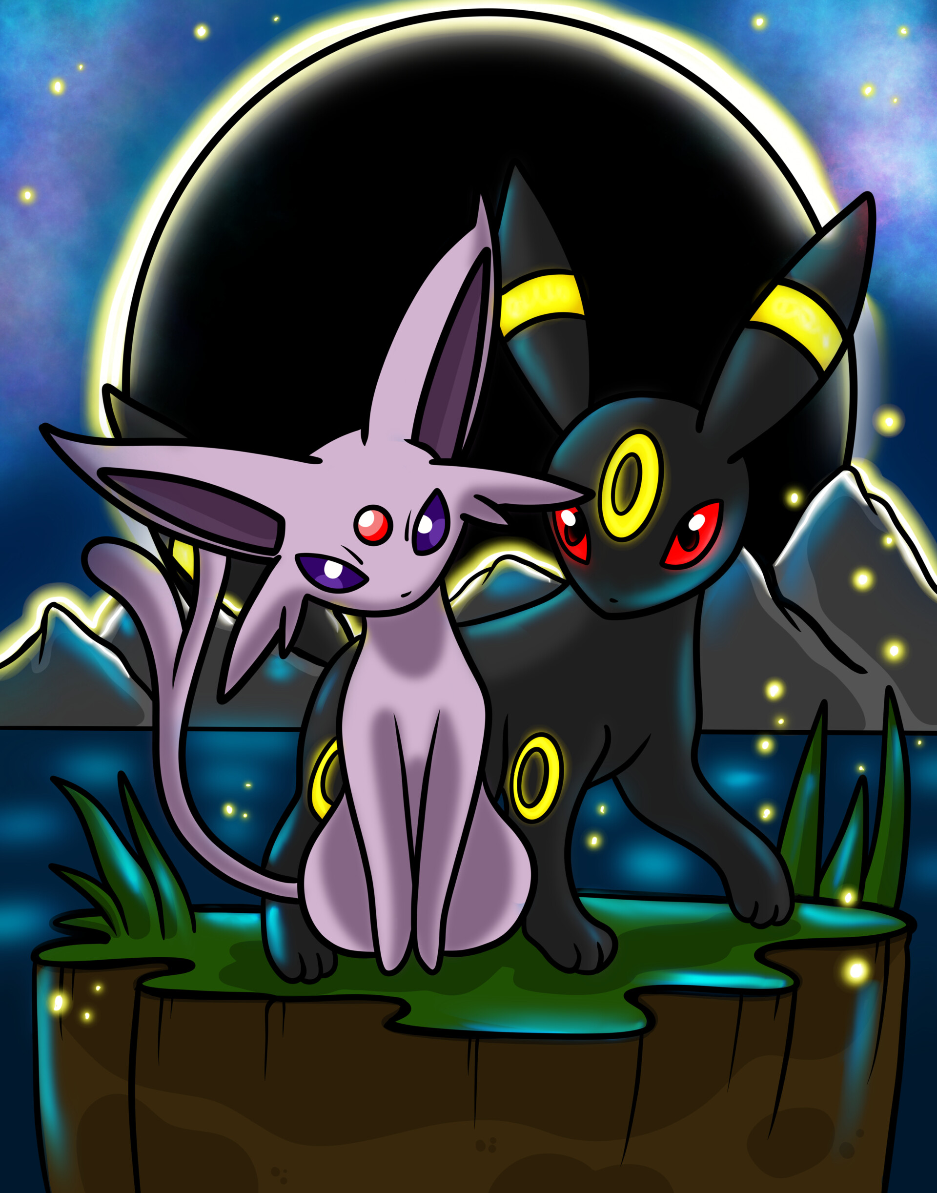 ArtStation - Umbreon and Espeon - Eclipse